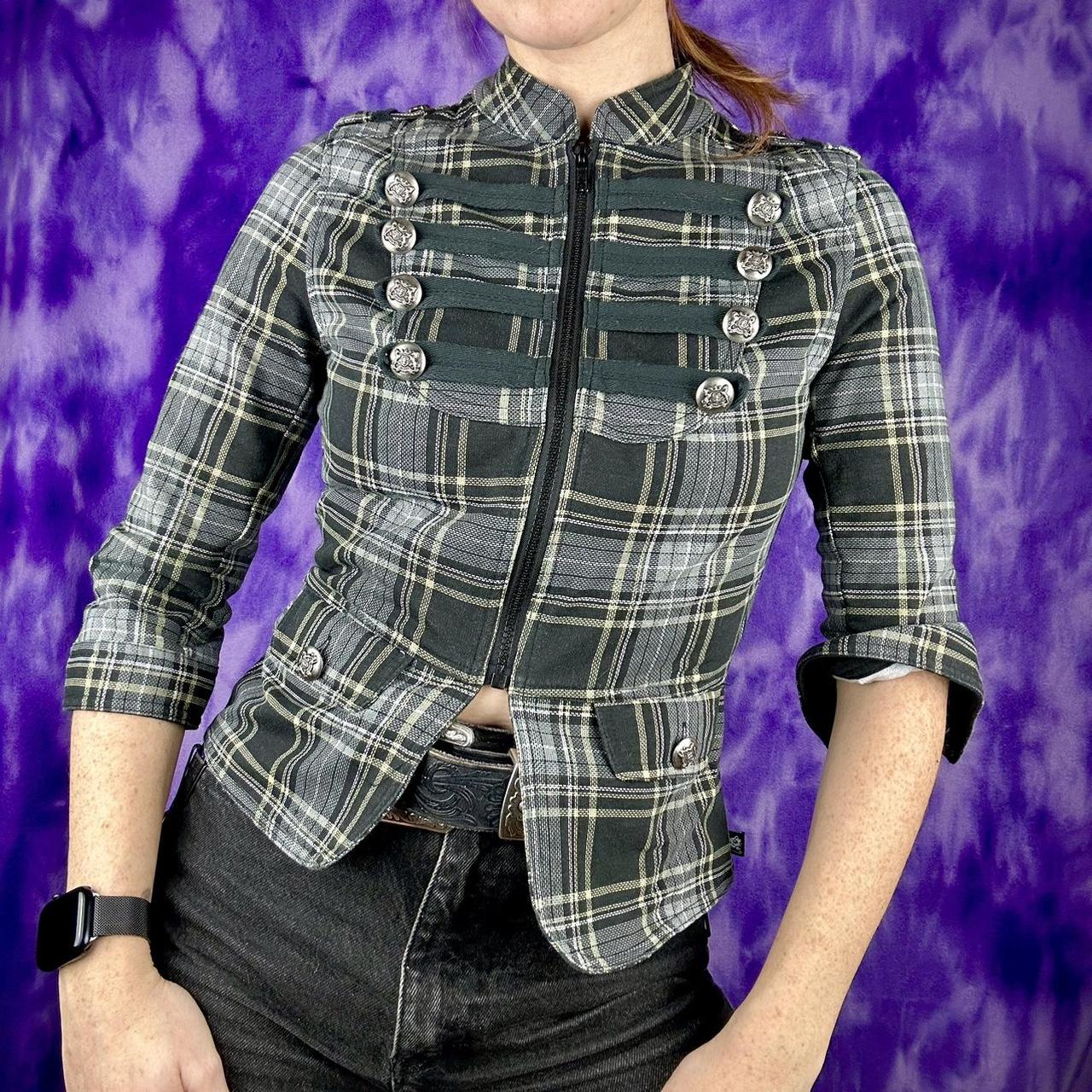 🖤 Cute plaid military soldier steampunk style plaid... - Depop