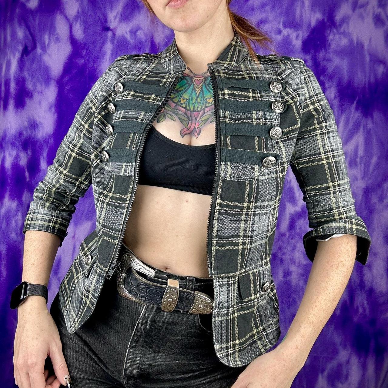 🖤 Cute plaid military soldier steampunk style plaid... - Depop