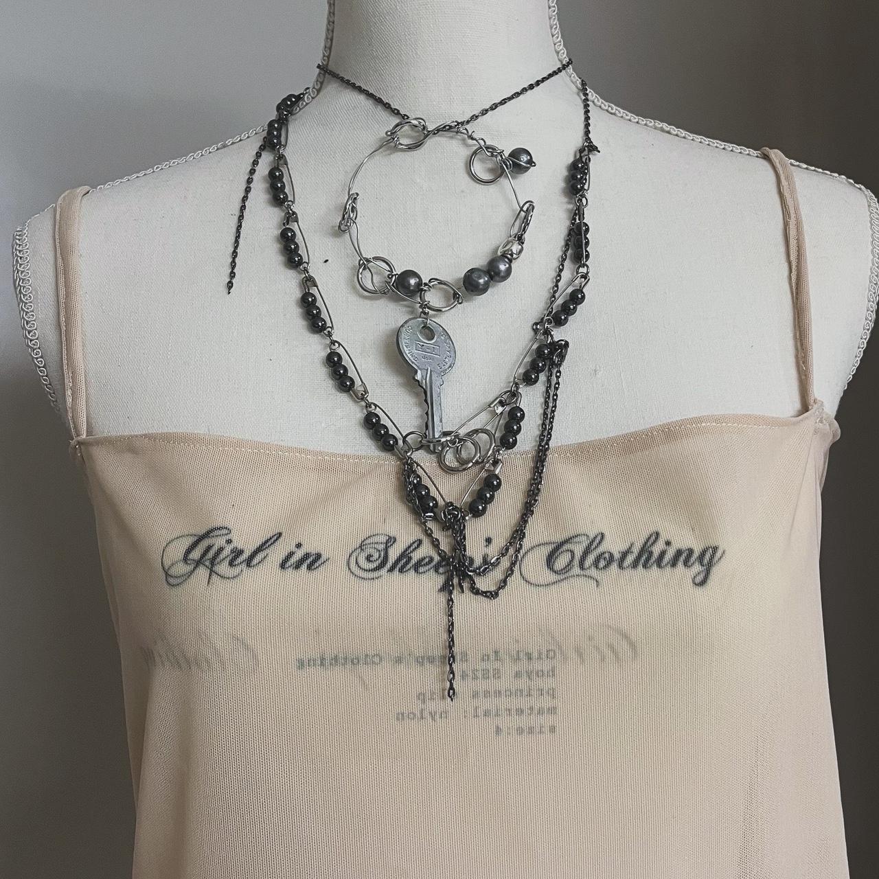 wired keychain bangle & tangled necklace set... - Depop