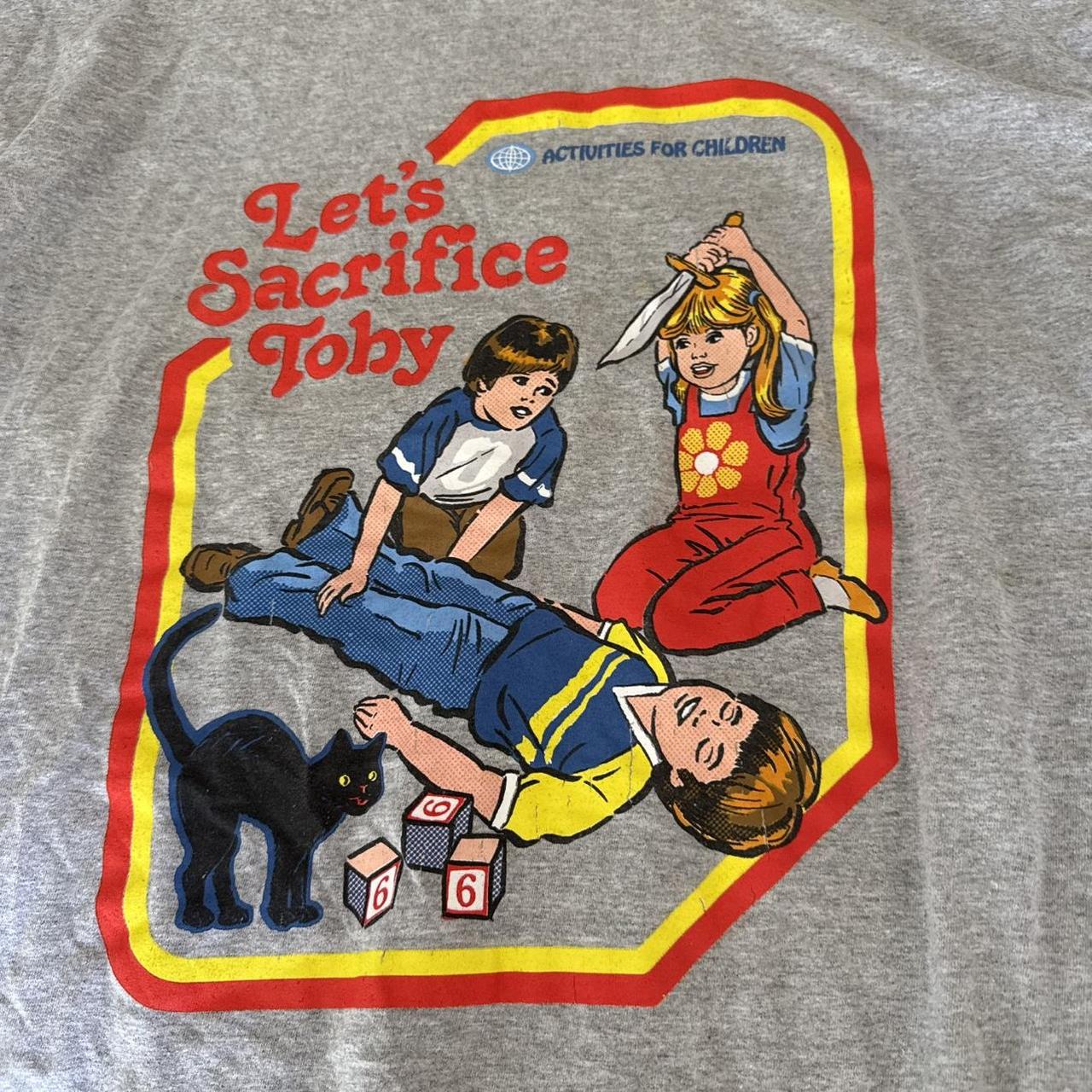 Grey Steven Rhodes Let's Sacrifice Toby graphic tee... | Depop