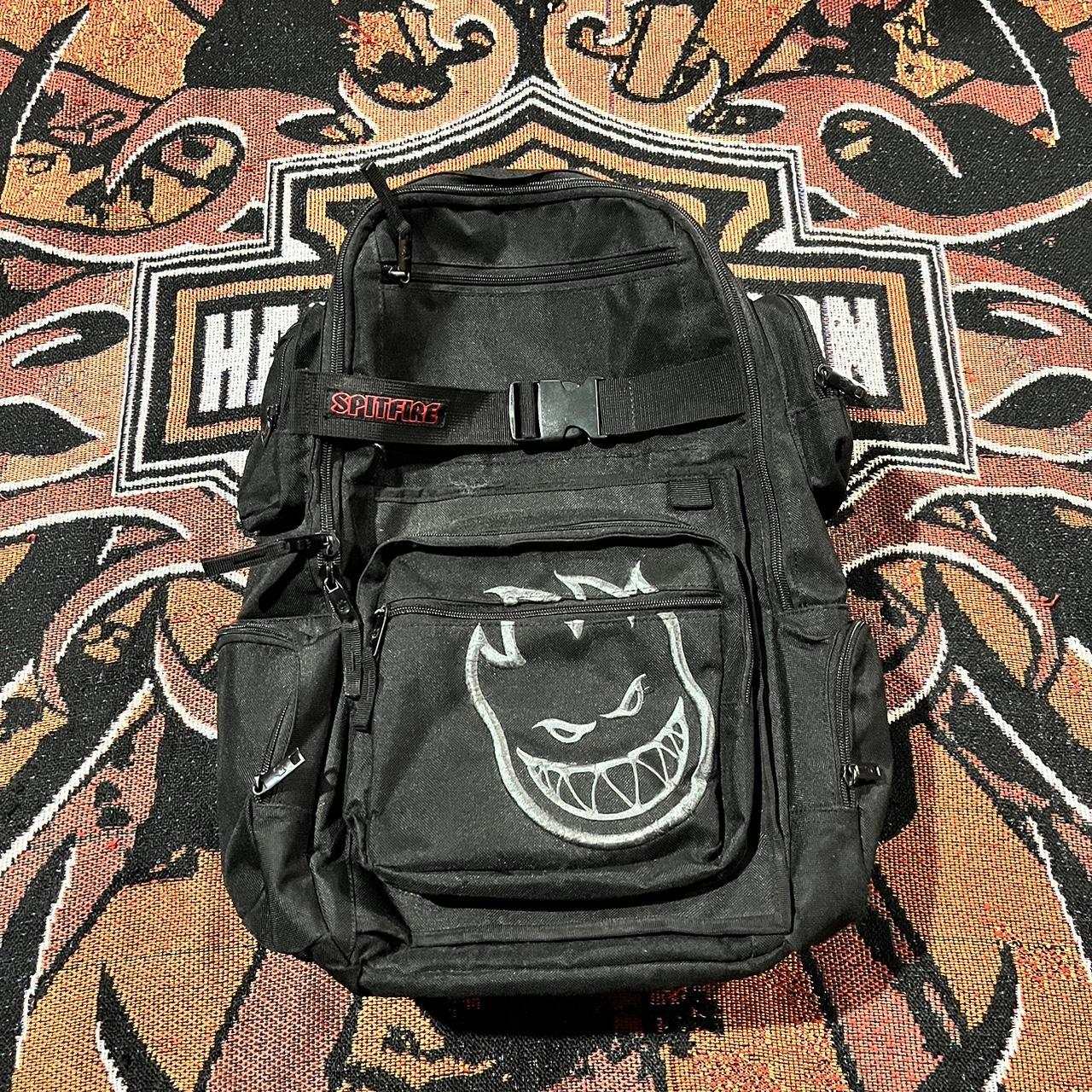 Vintage Y2K Spitfire Skate Backpack, embroidered, in... - Depop