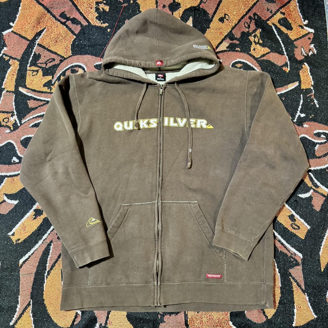 Vintage Y2K Quiksilver Surf Skate Zip Up Hoodie,... - Depop