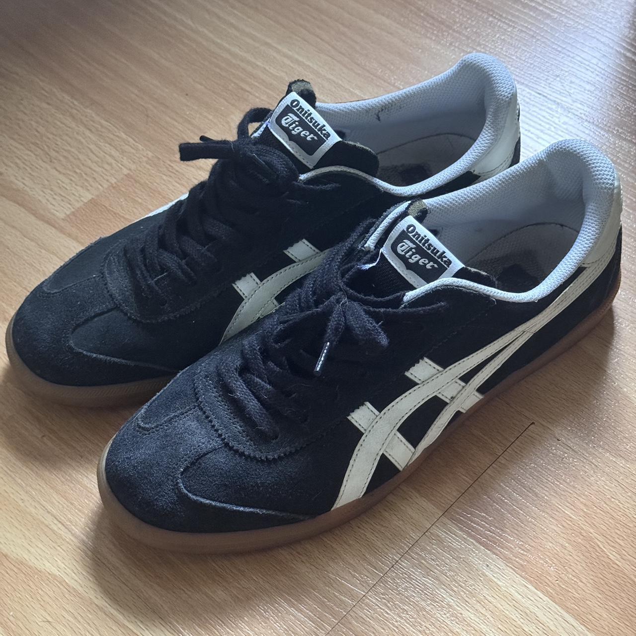 Onitsuka Tiger Tokuten in black with gum sole. In... - Depop