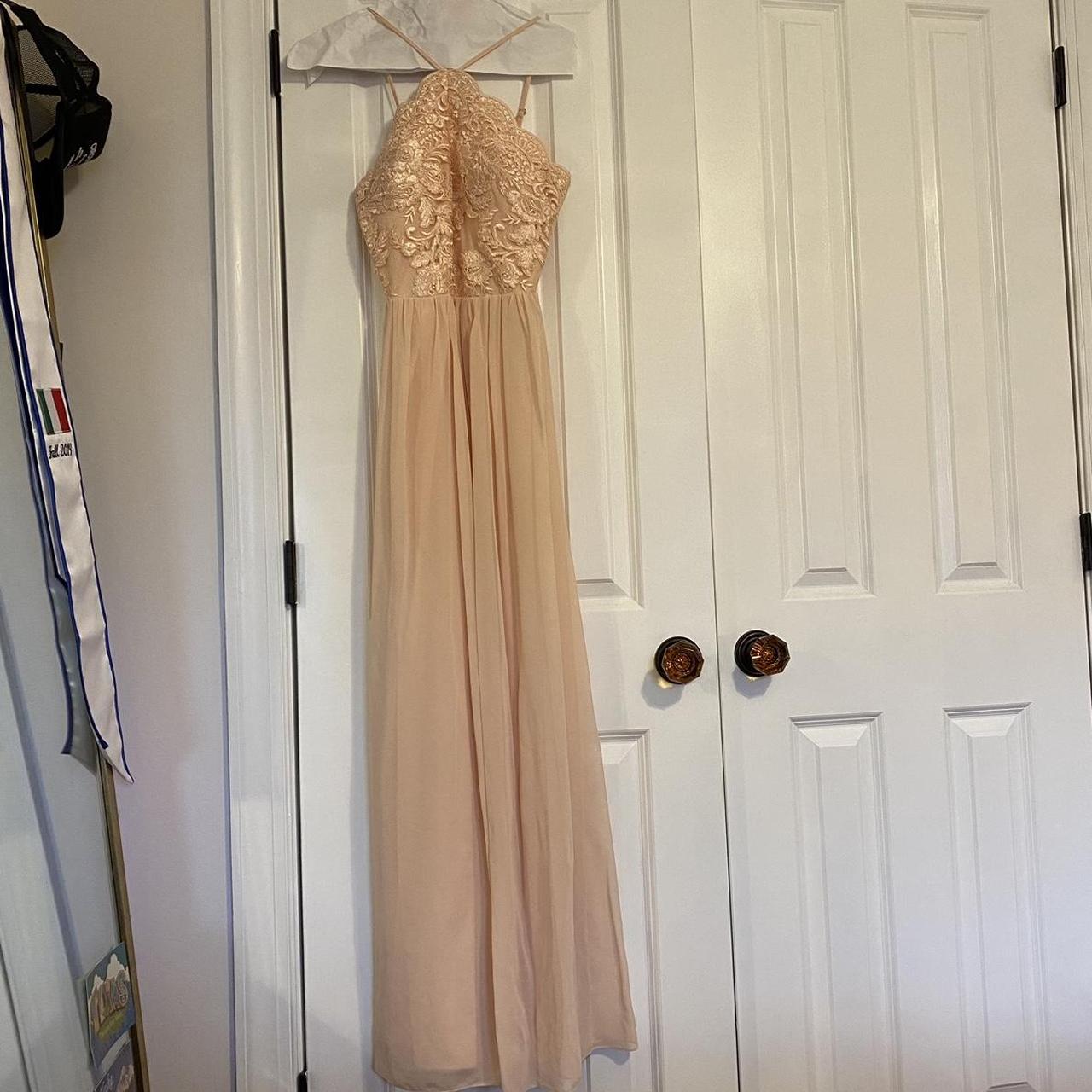 light pink prom/formal dress, only worn once and in... - Depop