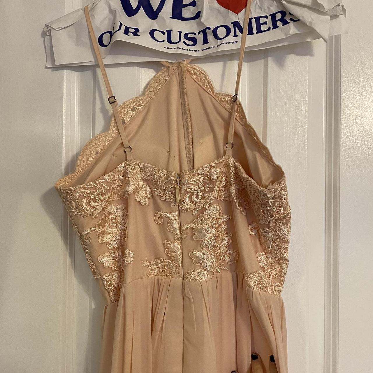 light pink prom/formal dress, only worn once and in... - Depop