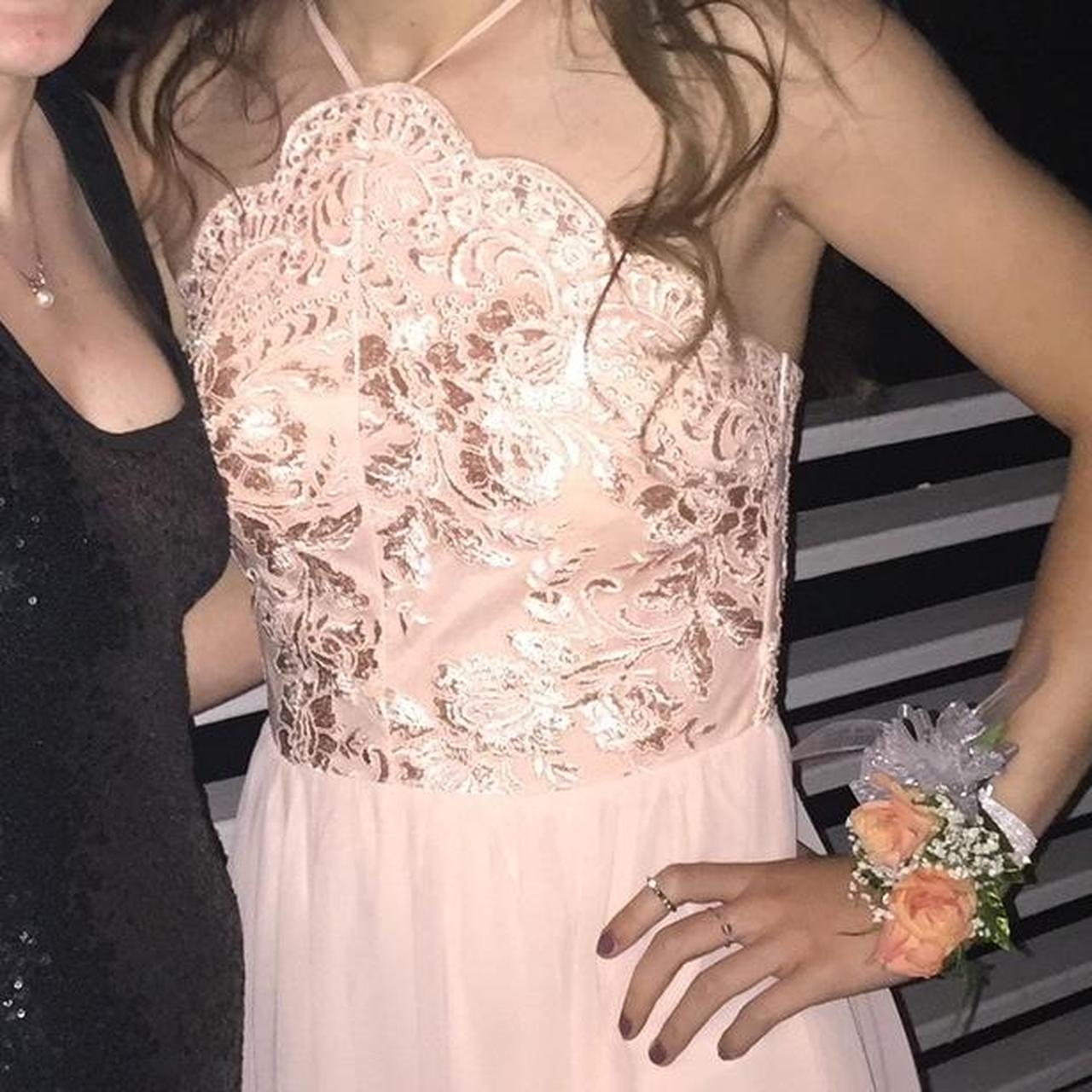 light pink prom/formal dress, only worn once and in... - Depop