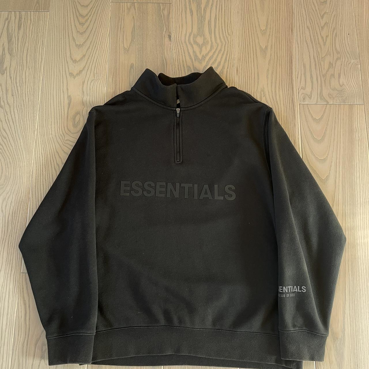 Fear Of God Essentials Black Quarter Zip - Size M... - Depop
