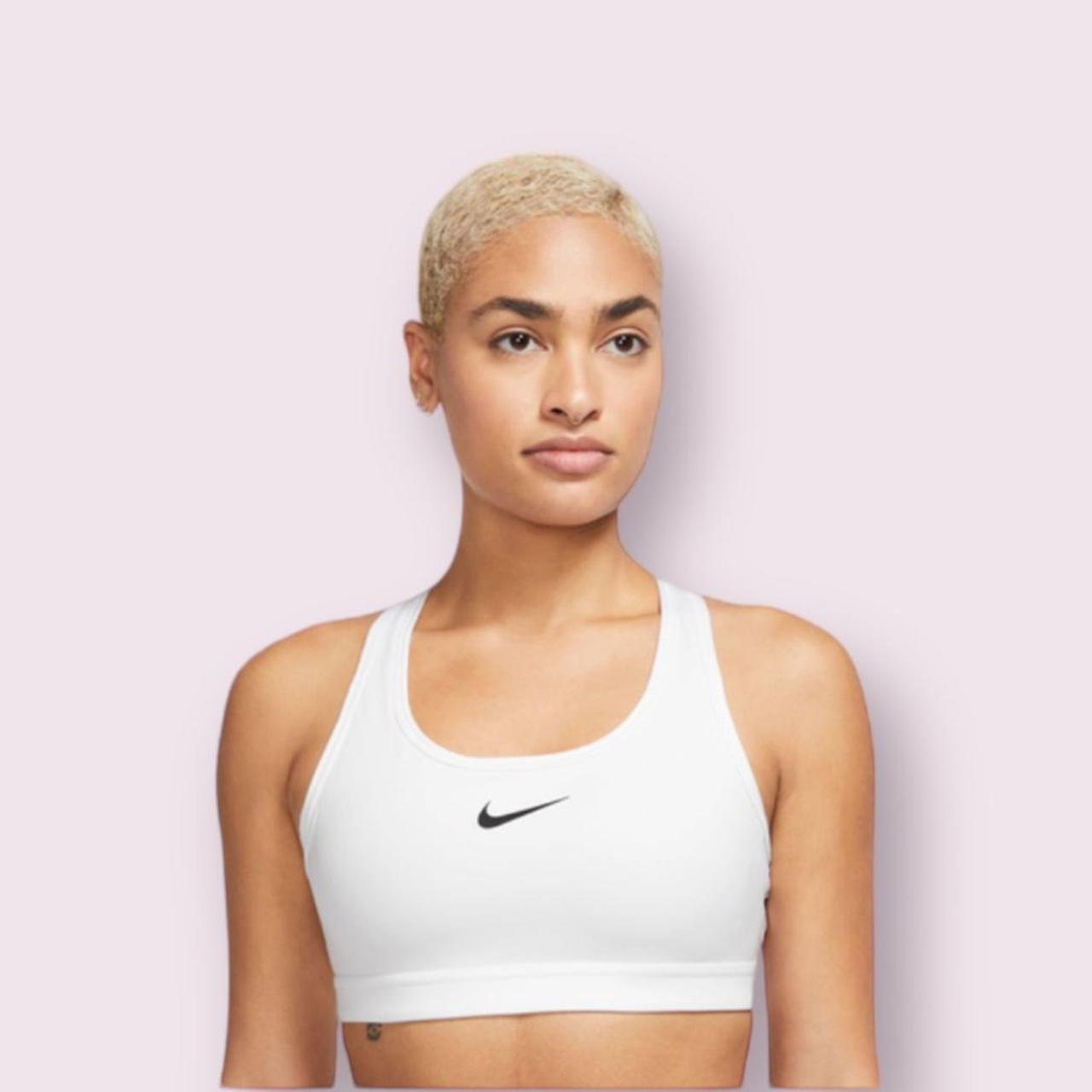 Nike Medium Support Bra Colour: White Size: M (runs... - Depop