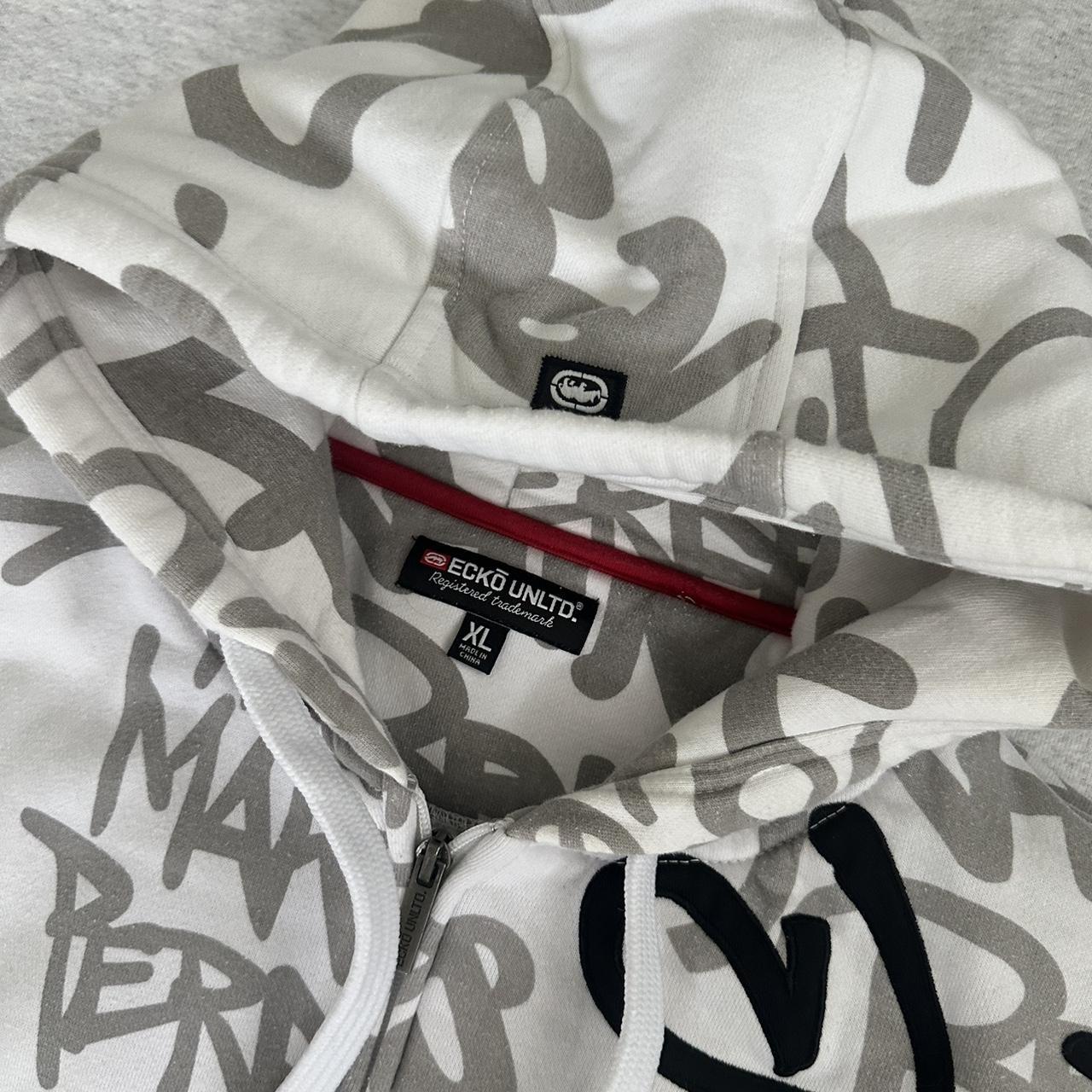 XL Y2K Cyber Grunge Ecko UNTLD graffiti app hoodie,... - Depop