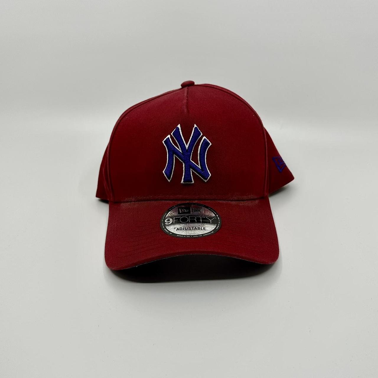 Red NY Yankees 9forty A-frame Cap Stained-worn... - Depop