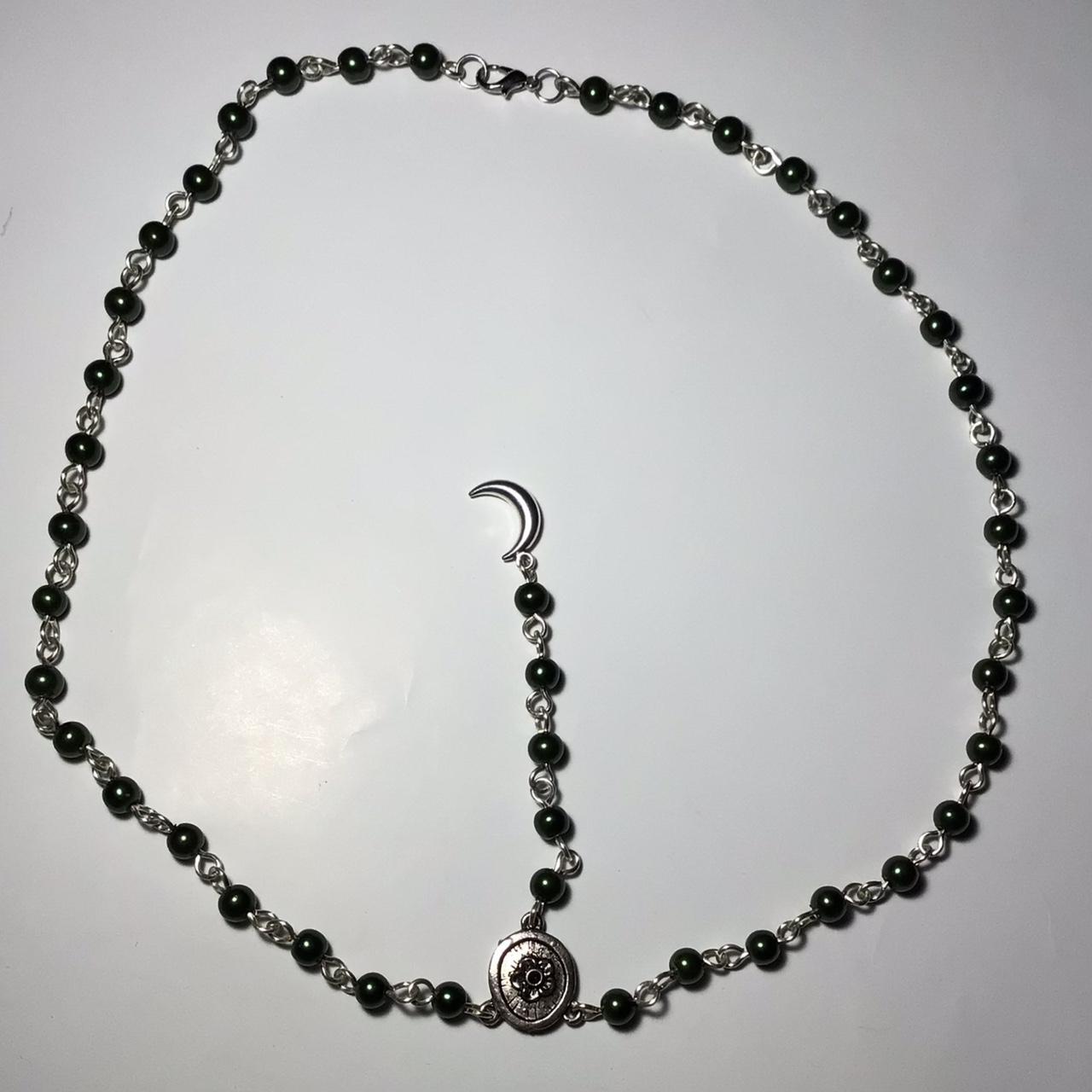Forest Green Flower Moon Lariat Necklace 🌲🥀 Made by... - Depop