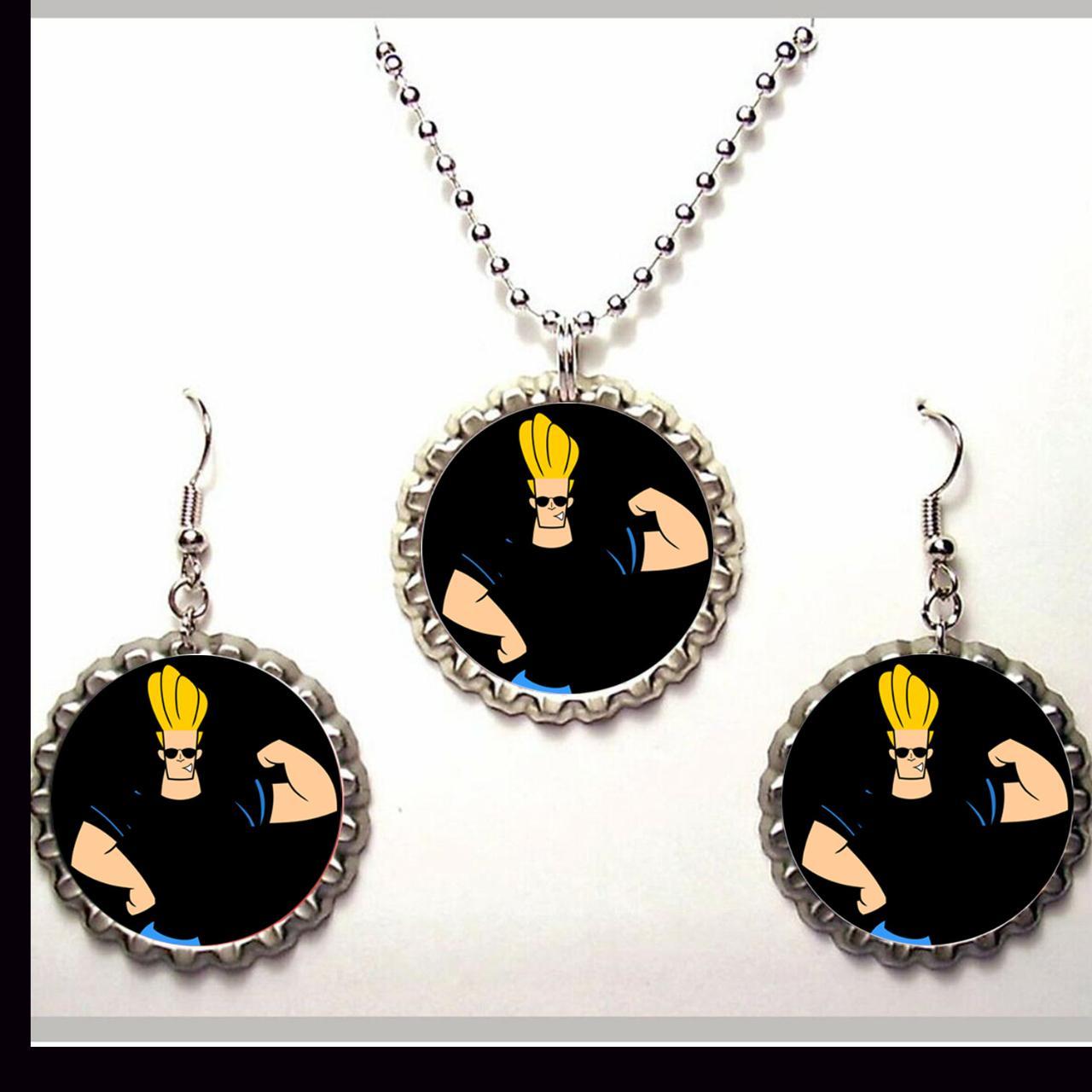 Johnny Bravo cool necklace and earrings set These... - Depop