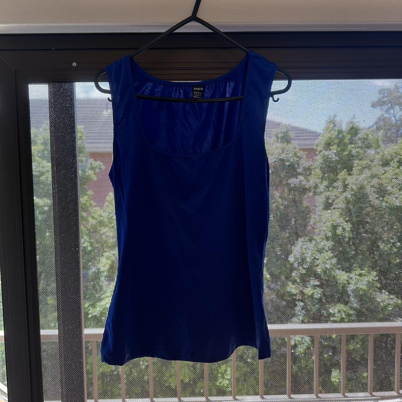 Bright blue tank top - Depop