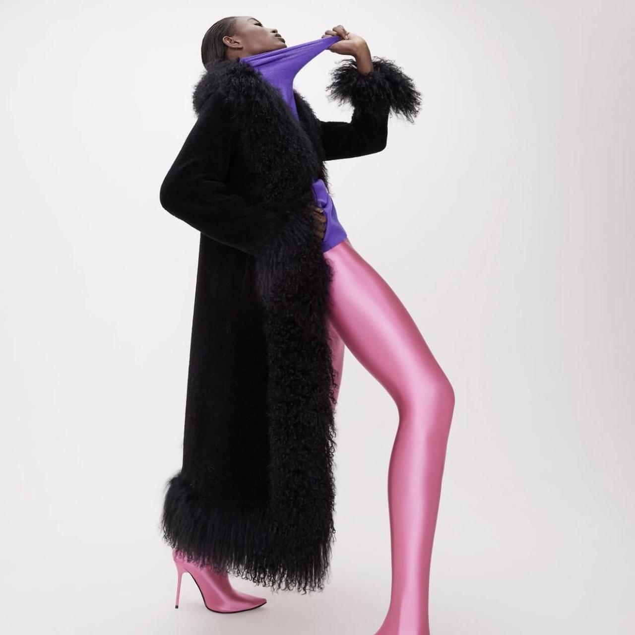 Charlotte Simone Faux Fur black coat Size Small... - Depop