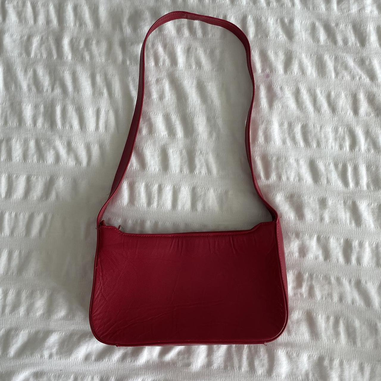 cutest leather suede cherry red shoulder handbag... - Depop