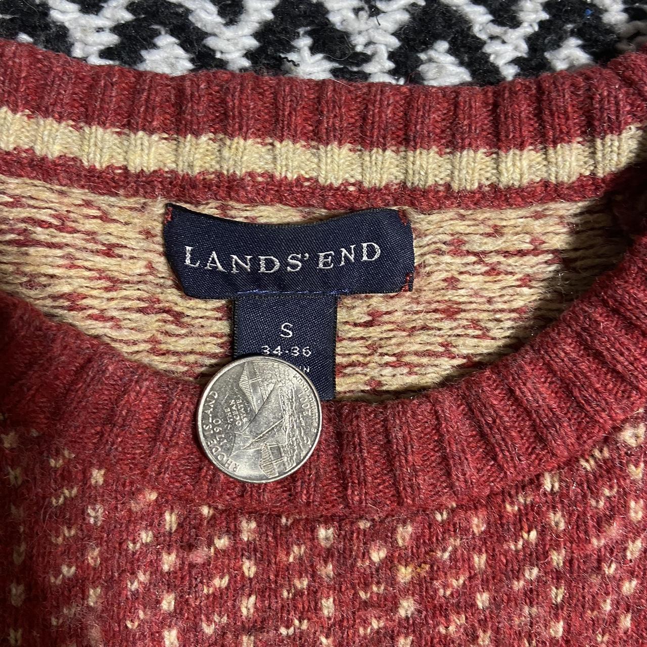 Super sick vintage red lands end wool sweater. Size... - Depop