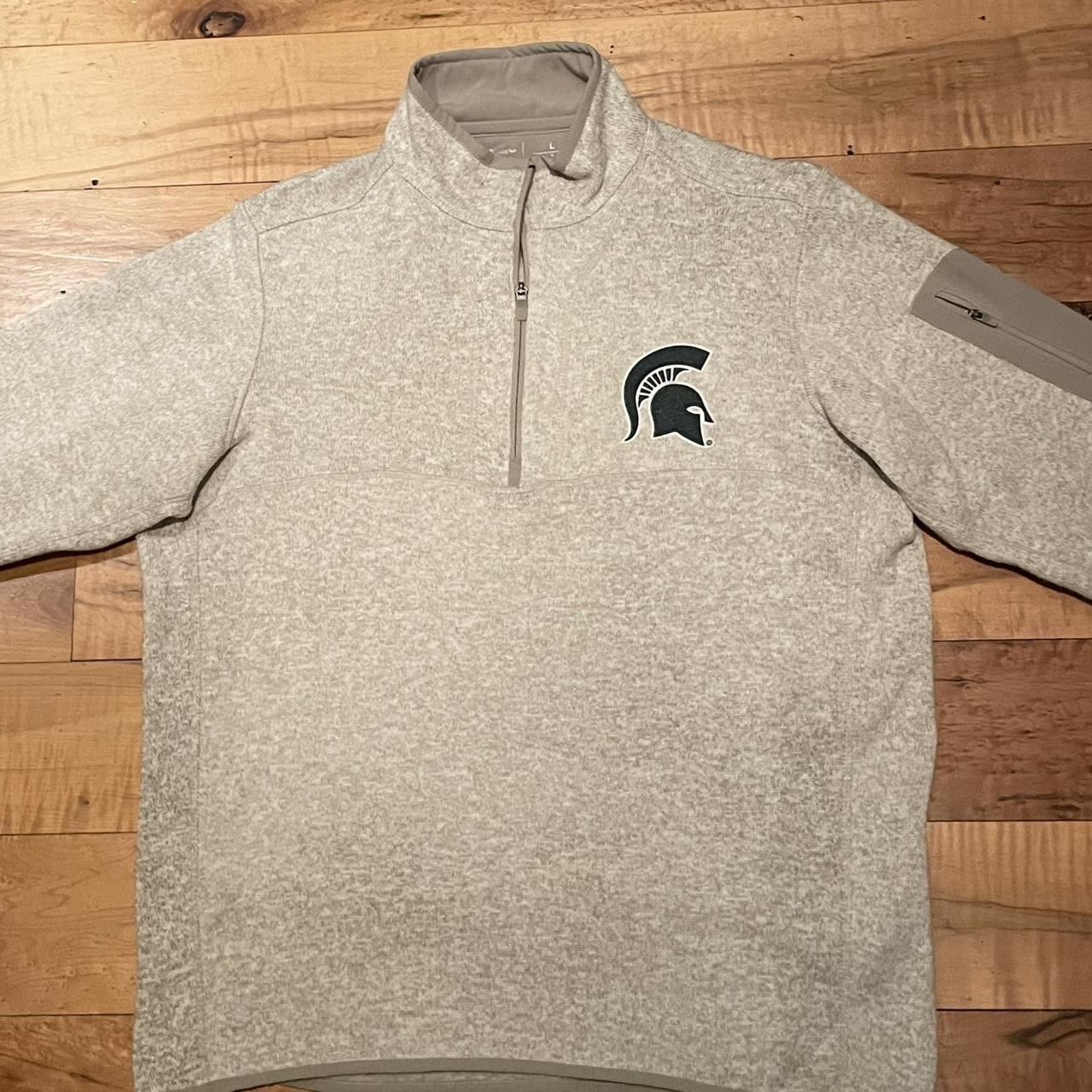 Vintage Michigan state Sweater Spartans quarter... - Depop