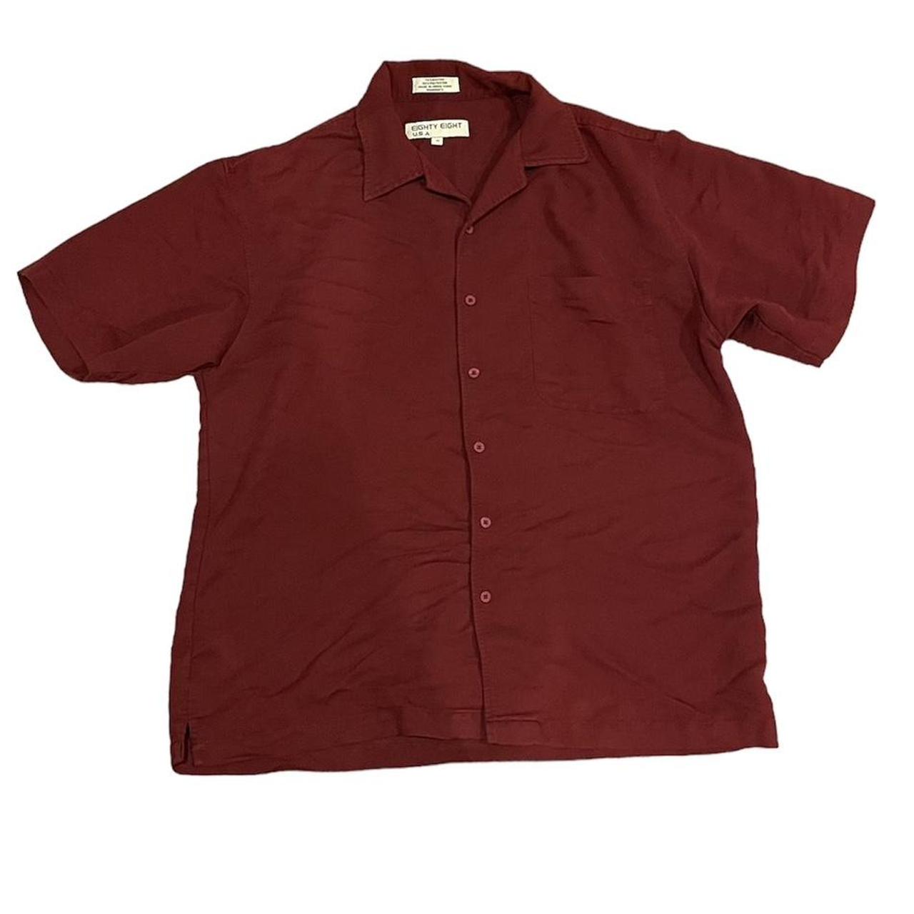 Eighty Eight Maroon Button up shirt Nice button up... - Depop