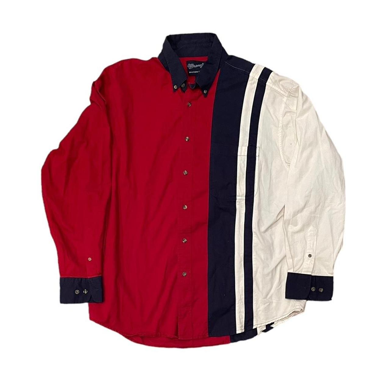 Vintage 90s Wrangler Button Up Western Shirt Red... - Depop
