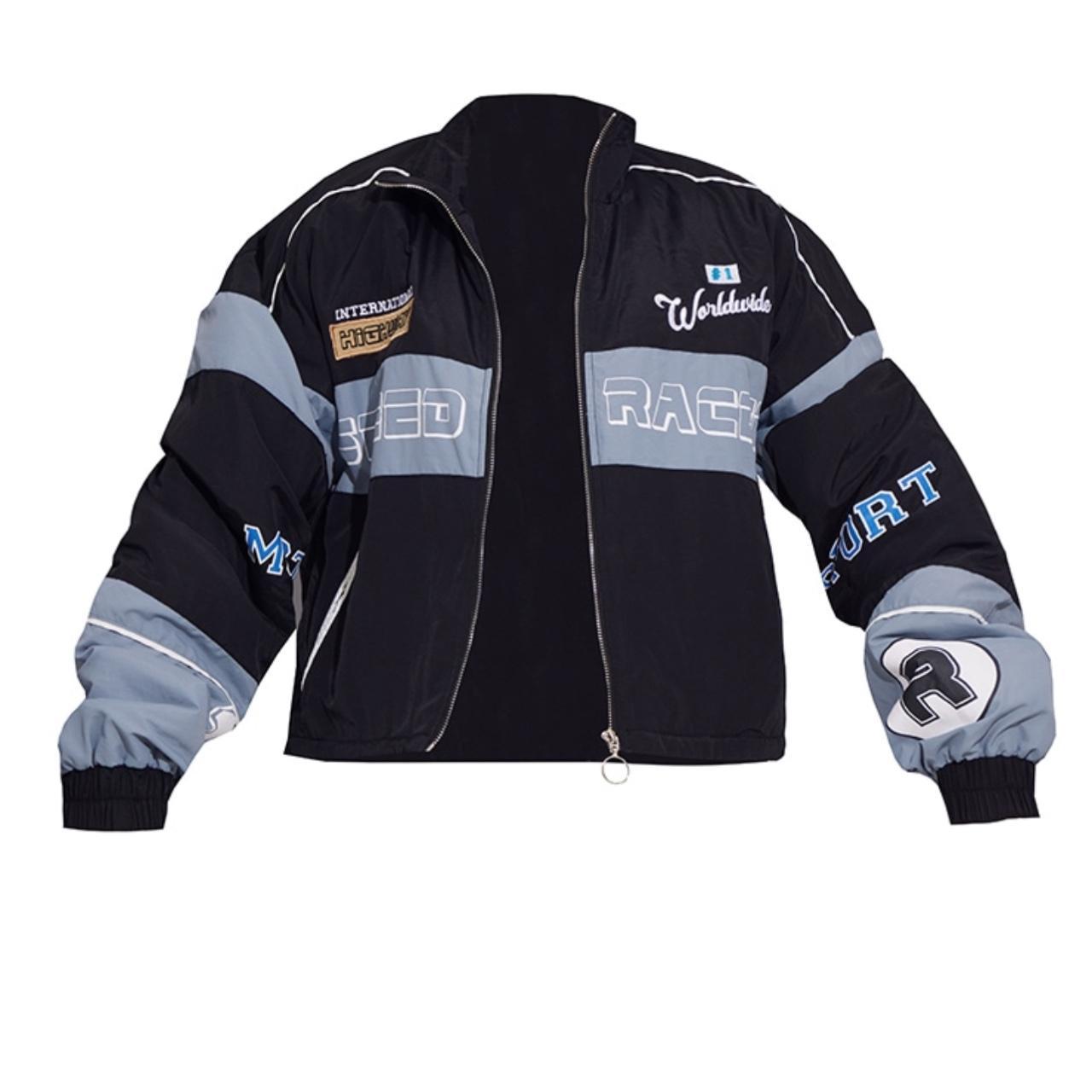 PLT racer bomber jacket/ varsity like , like brand... - Depop