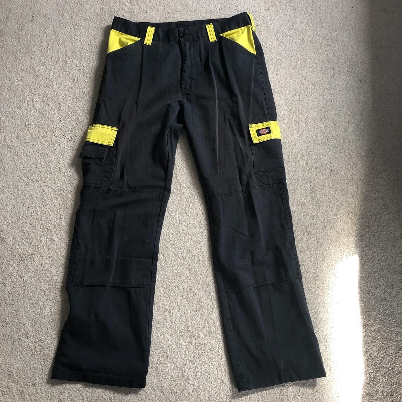 Dickies double knee cargos - yellow - Depop
