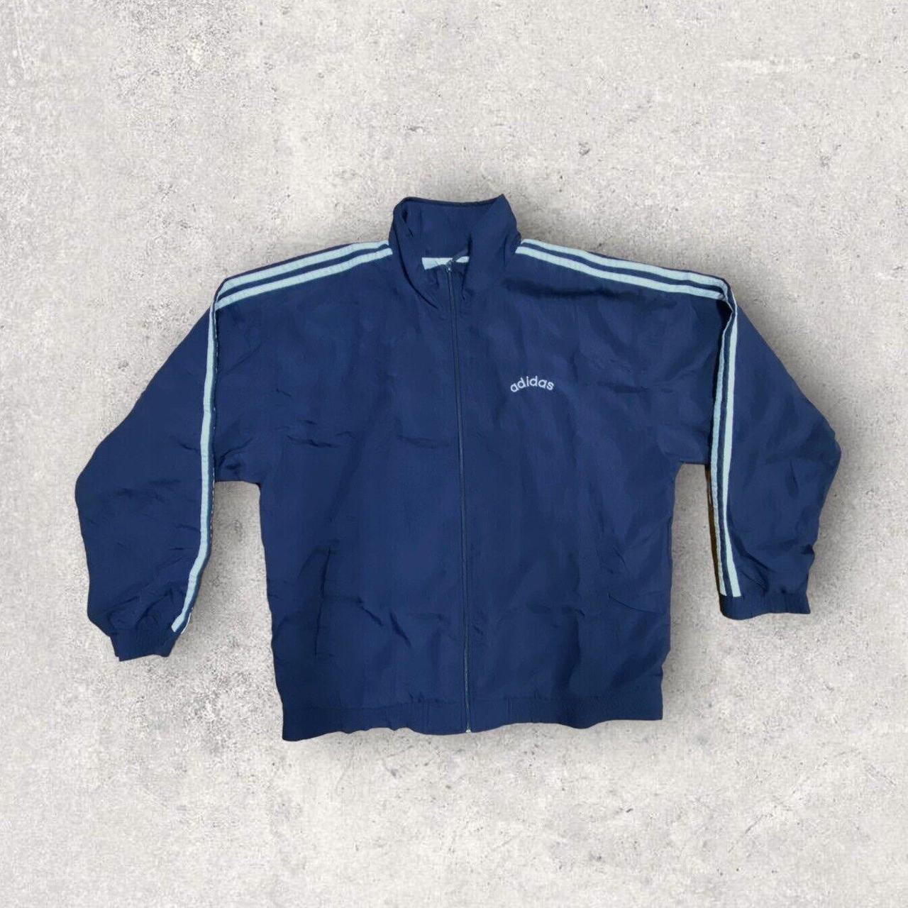 Vintage Adidas F186 D7 Blue Shell Lined Track Top... - Depop