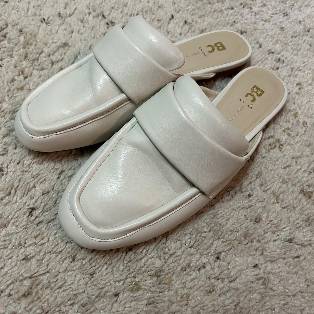 BC FOOTWEAR SLIDE ON IVORY 7.5 worn 2 x - Depop