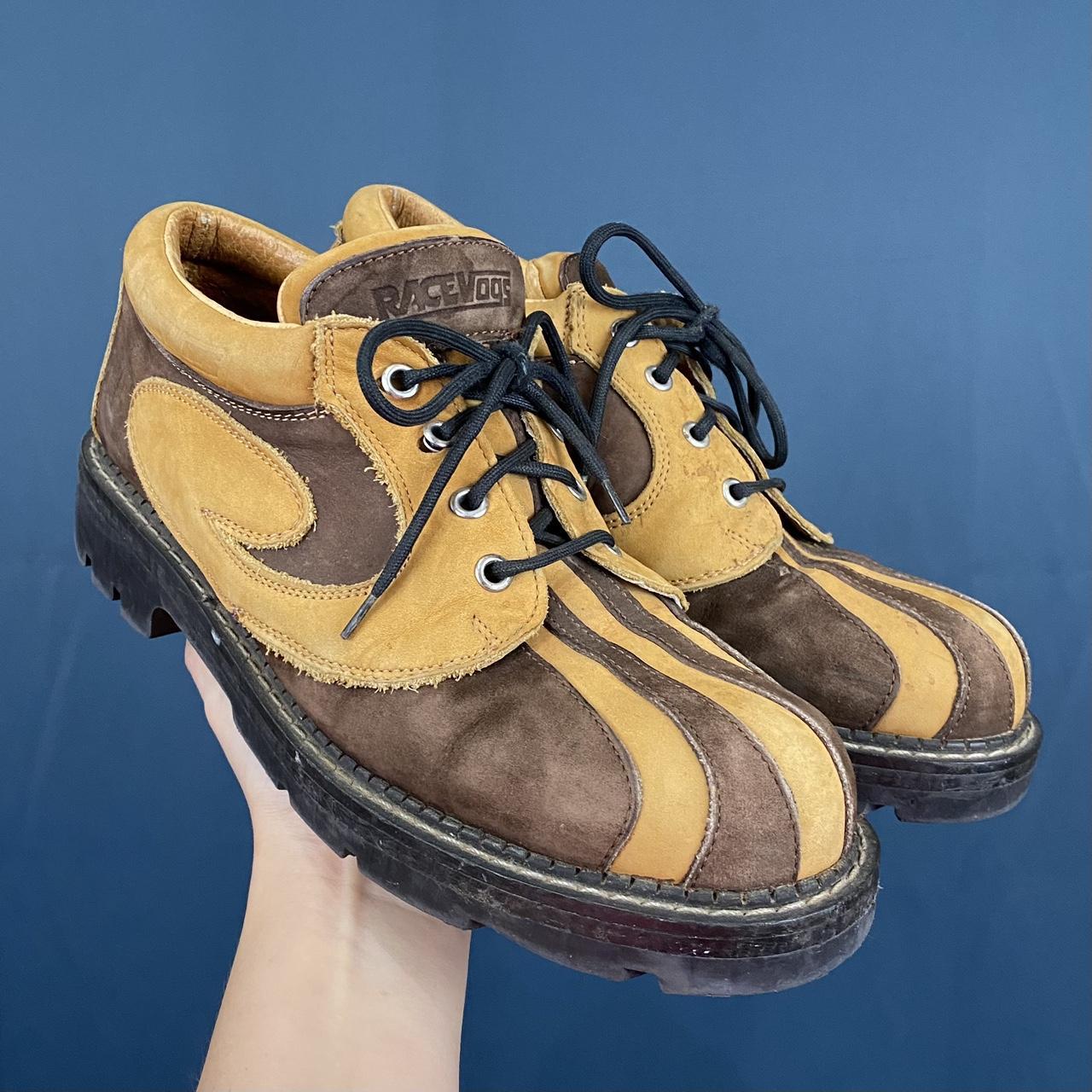 Vintage 90s John Fluevog Swirl Suede Derby... - Depop