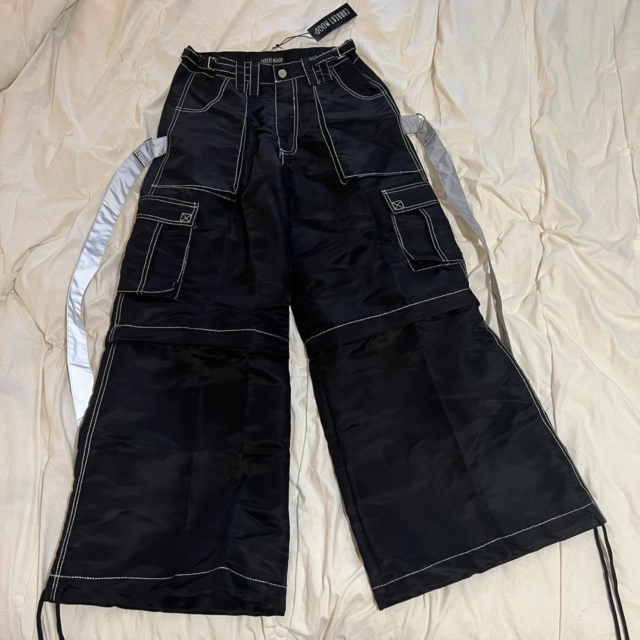 Current mood baggy rave pants with reflective... - Depop