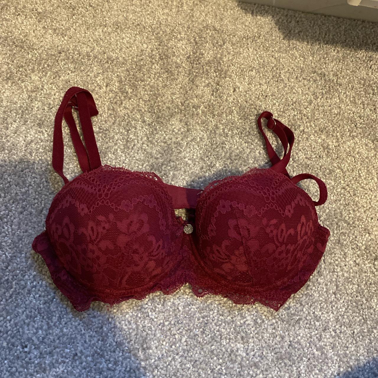 Leah lace plum balconette bra Size 30C Worn a few... - Depop