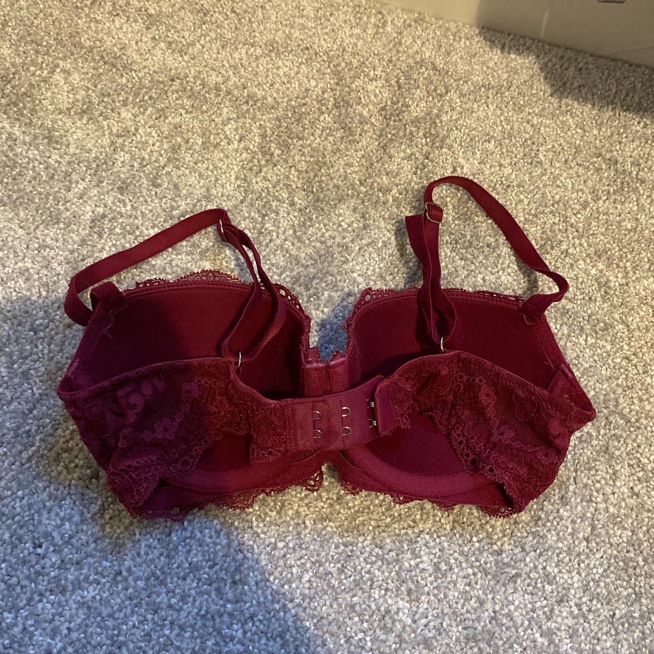 Leah lace plum balconette bra Size 30C Worn a few... - Depop