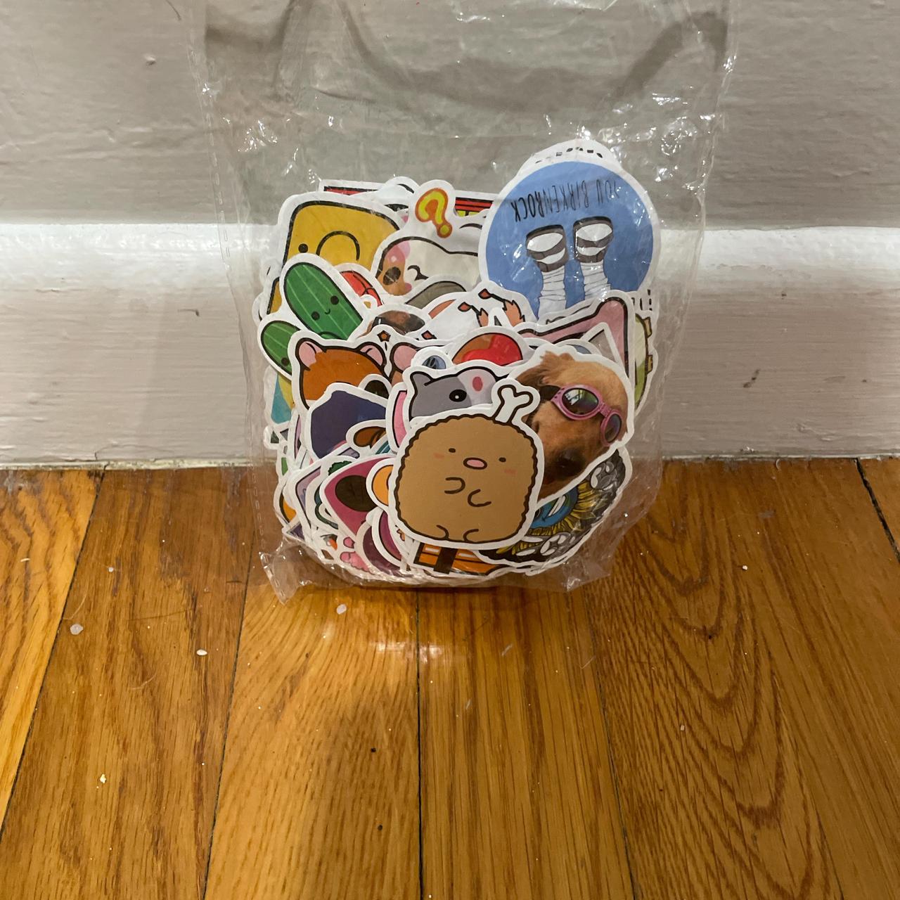 Cute sticker bag featuring a mix of stickers series... | Depop