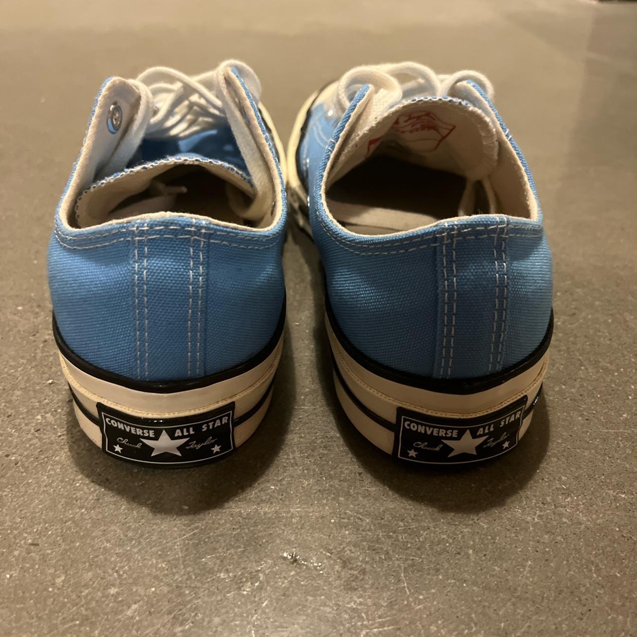 Vintage university blue low-top converse. Worn only... - Depop