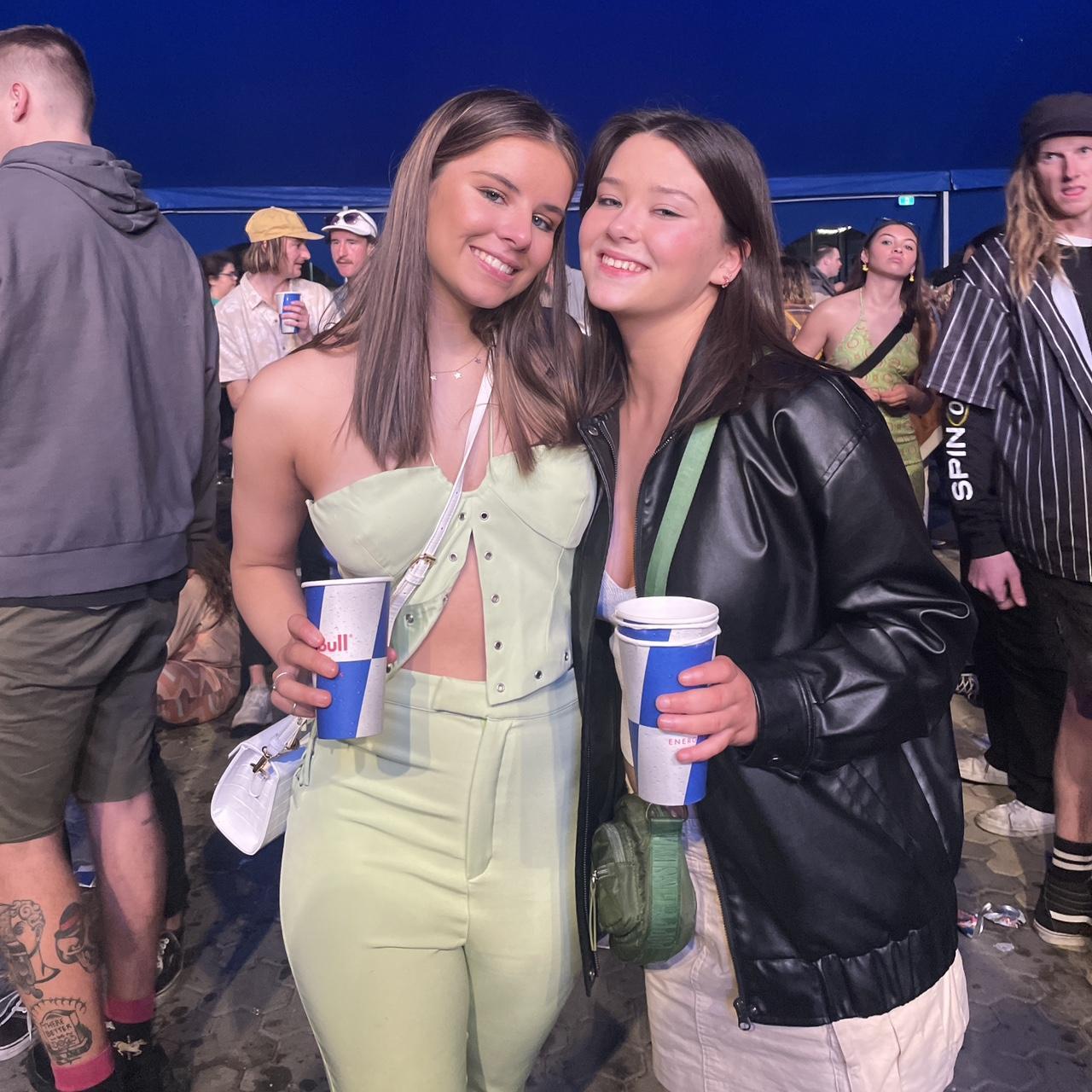 selling princess polly green set - top size 10 and... - Depop