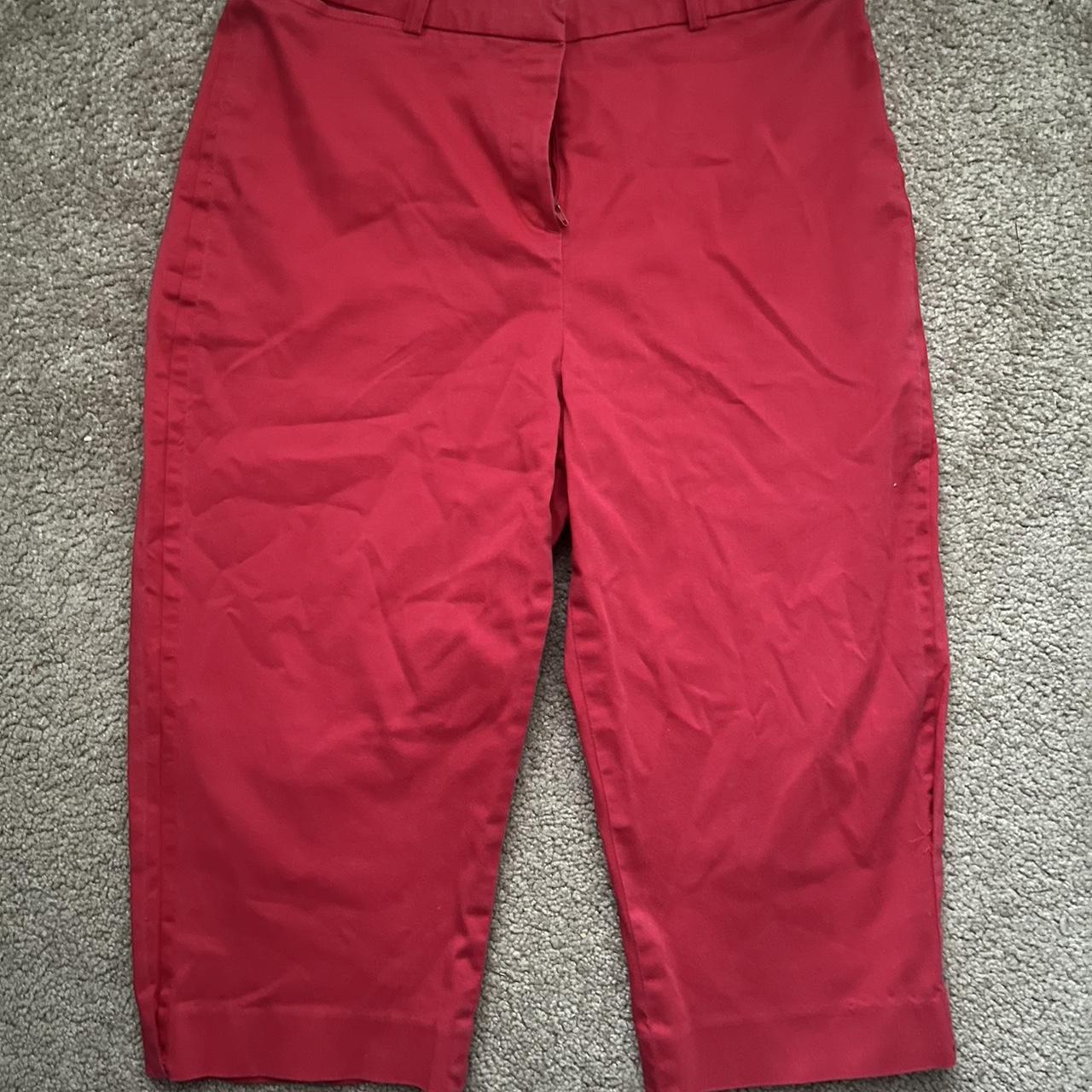 Red stretchy capris. worn a couple times - dm before... - Depop