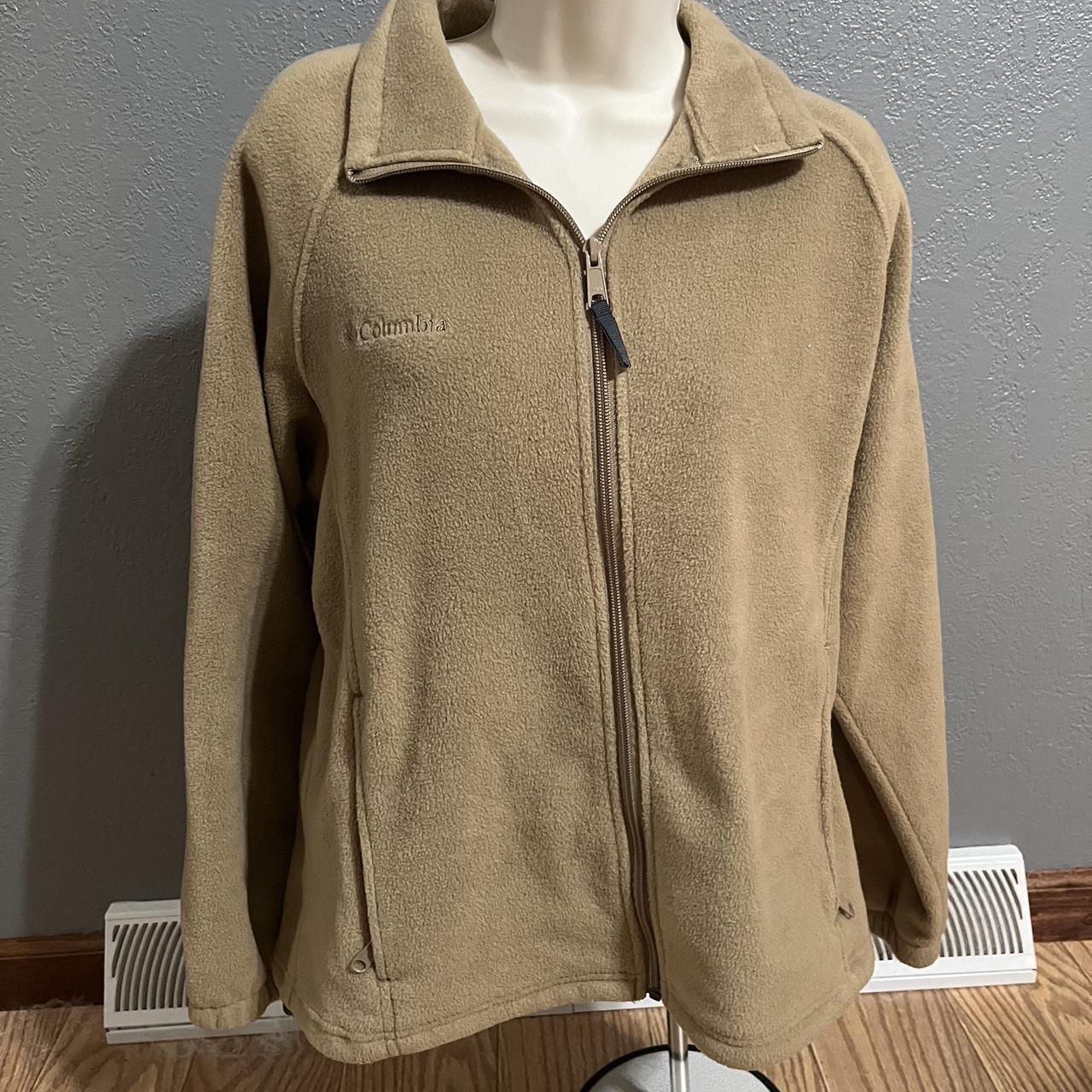 Columbia Benton Springs fleece tan full zip jacket -... - Depop