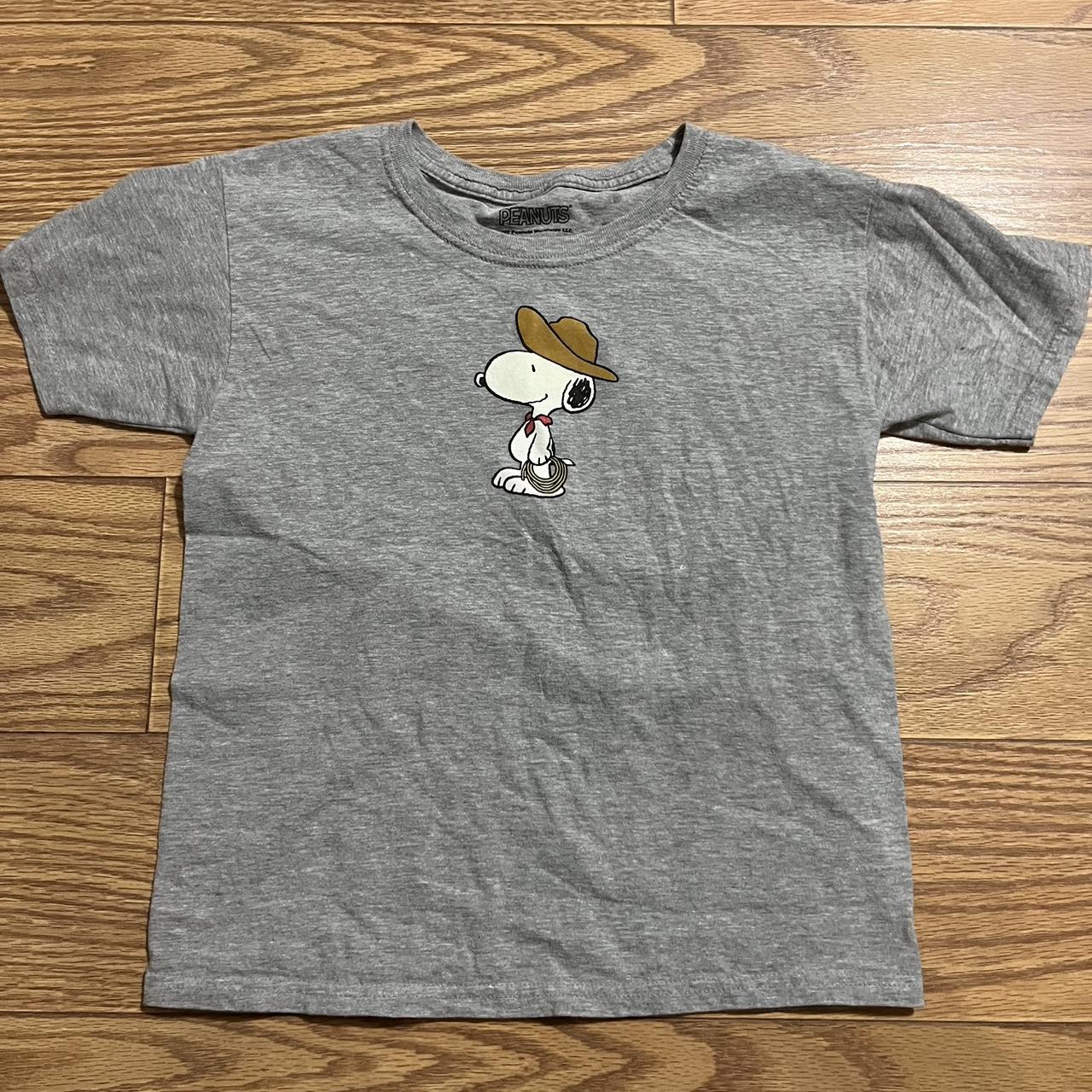 Kids Peanuts Snoopy cowboy western tshirt size youth... - Depop