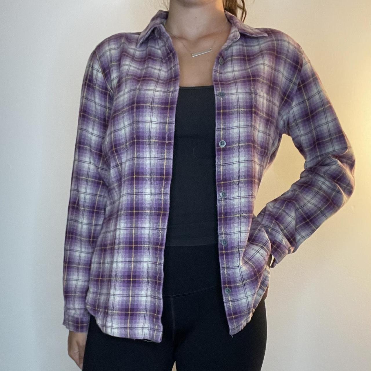 Purple Flannel Shirt - size S #flannel #flanneltop... - Depop