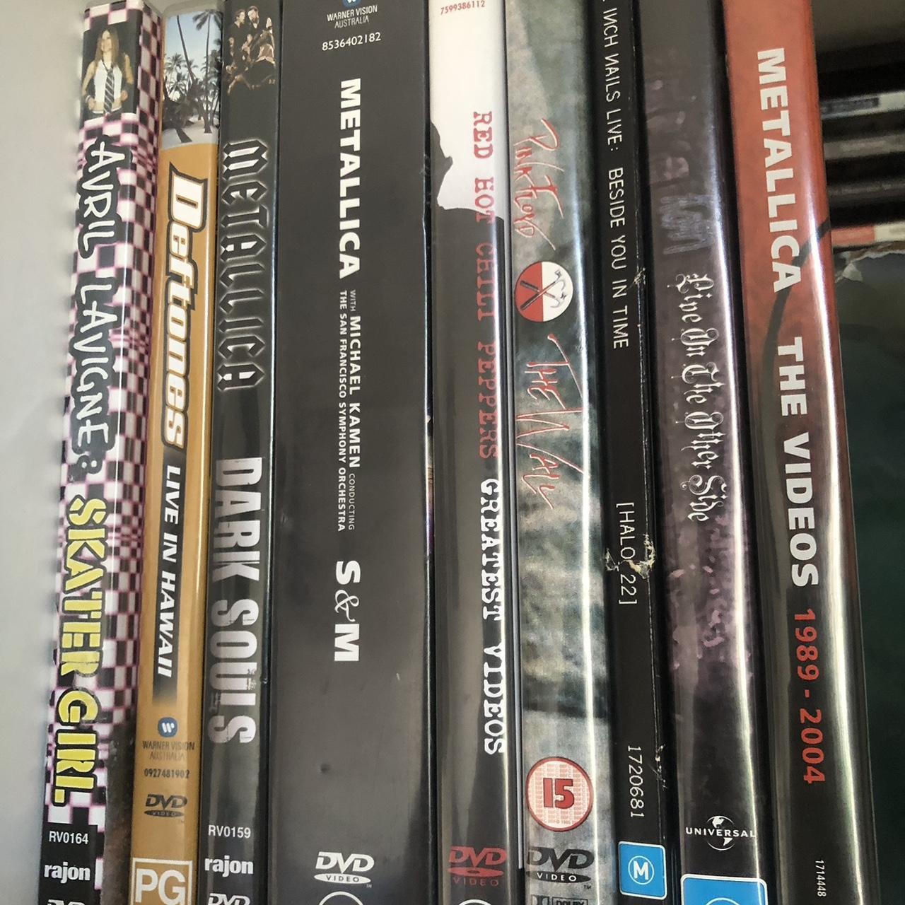 9 music related dvds, (mostly metal) discs are in... - Depop
