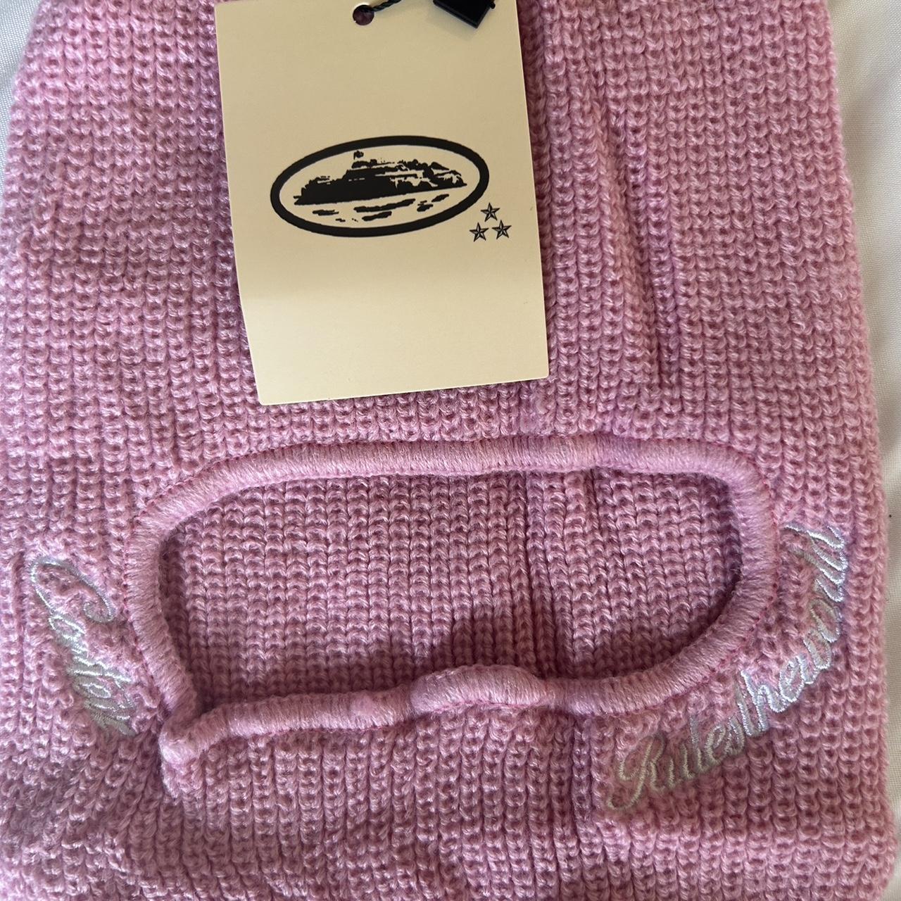 corteiz CRTZ pink balaclava ski mask never worn,... - Depop