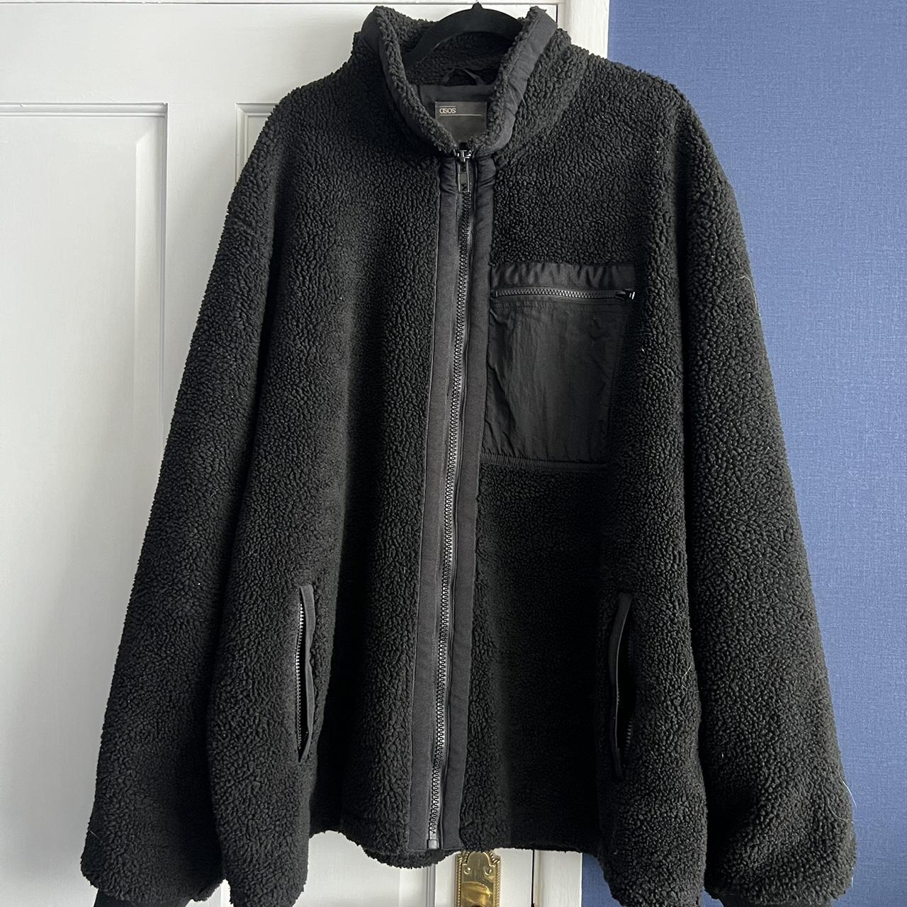 ASOS Borg black jacket #asos #borg #jacket #black - Depop
