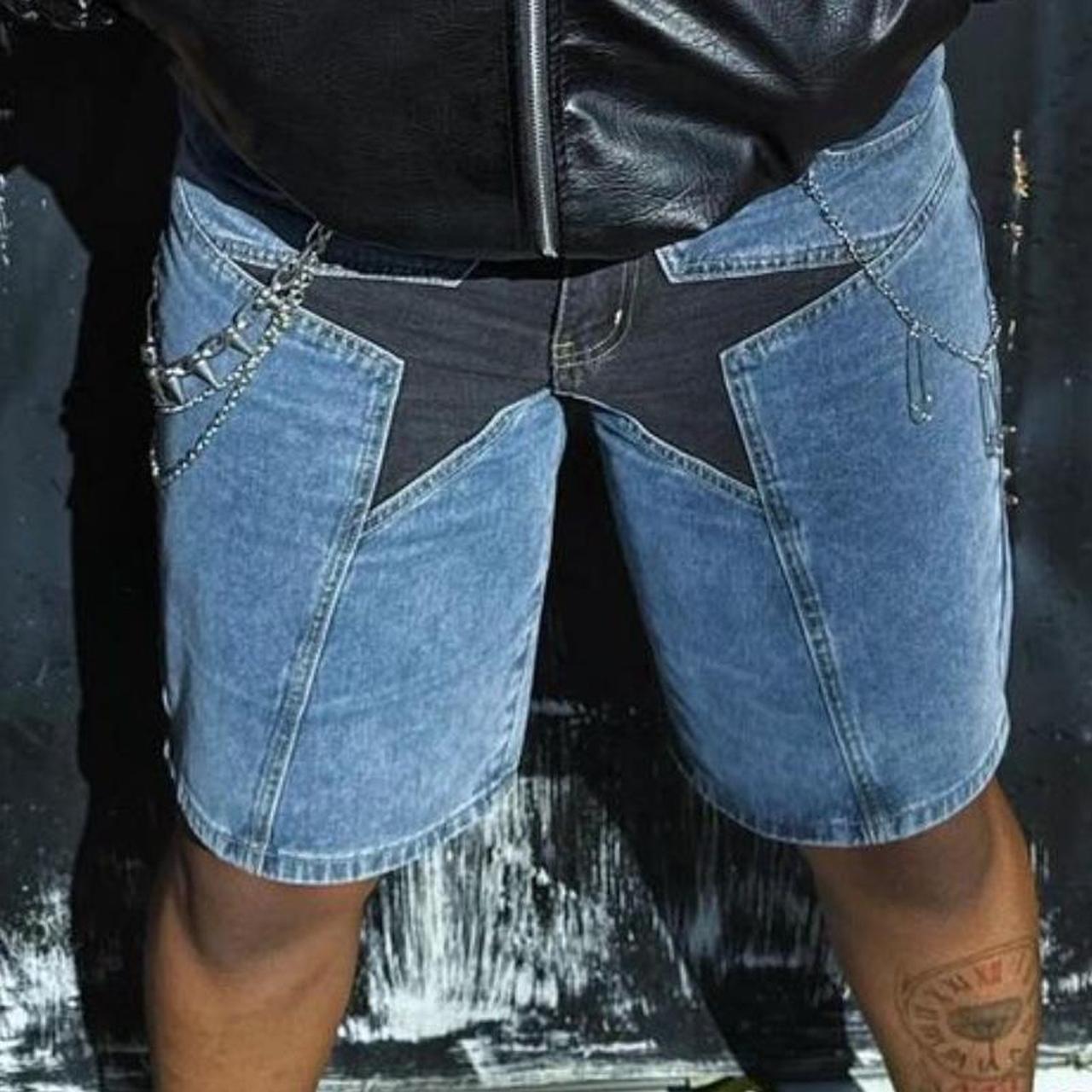 blue jean star shorts - Depop