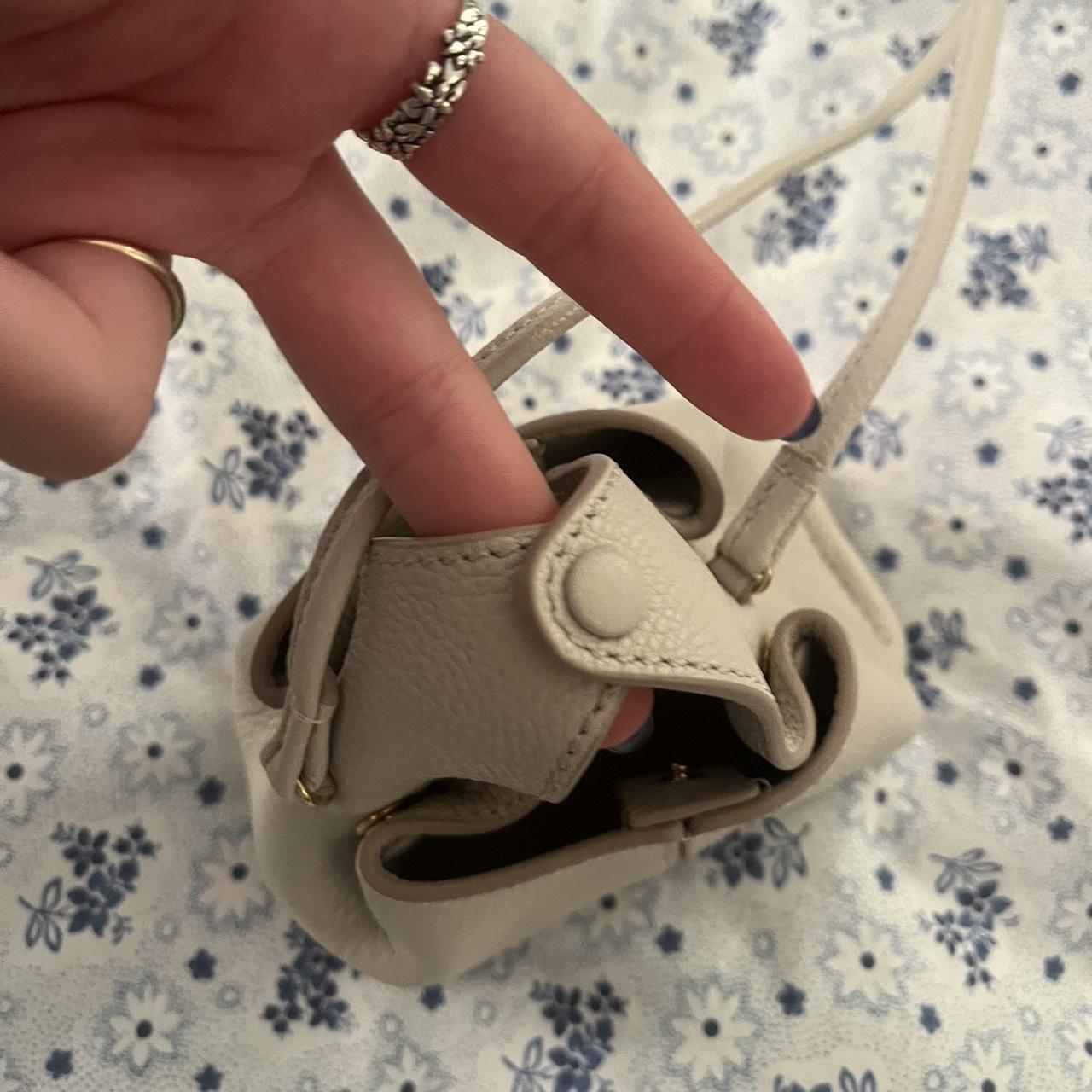 Poléne numéro neuf micro bag In off white leather,... - Depop