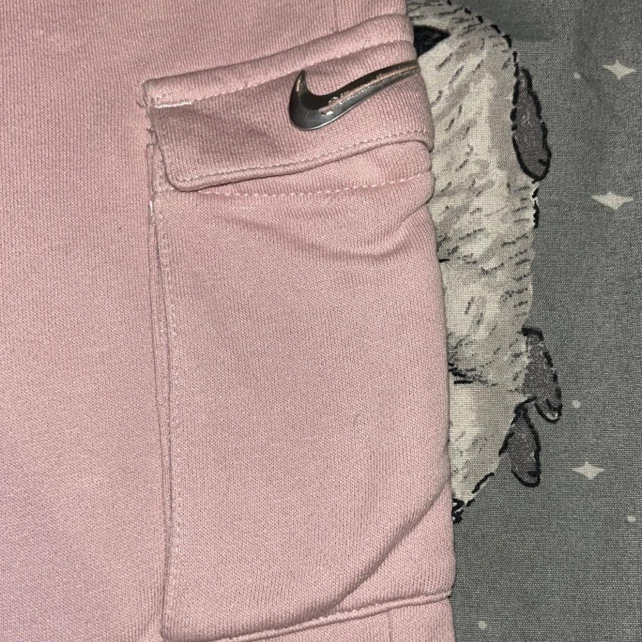 light pink cargo small nike joggers with grey mental... - Depop