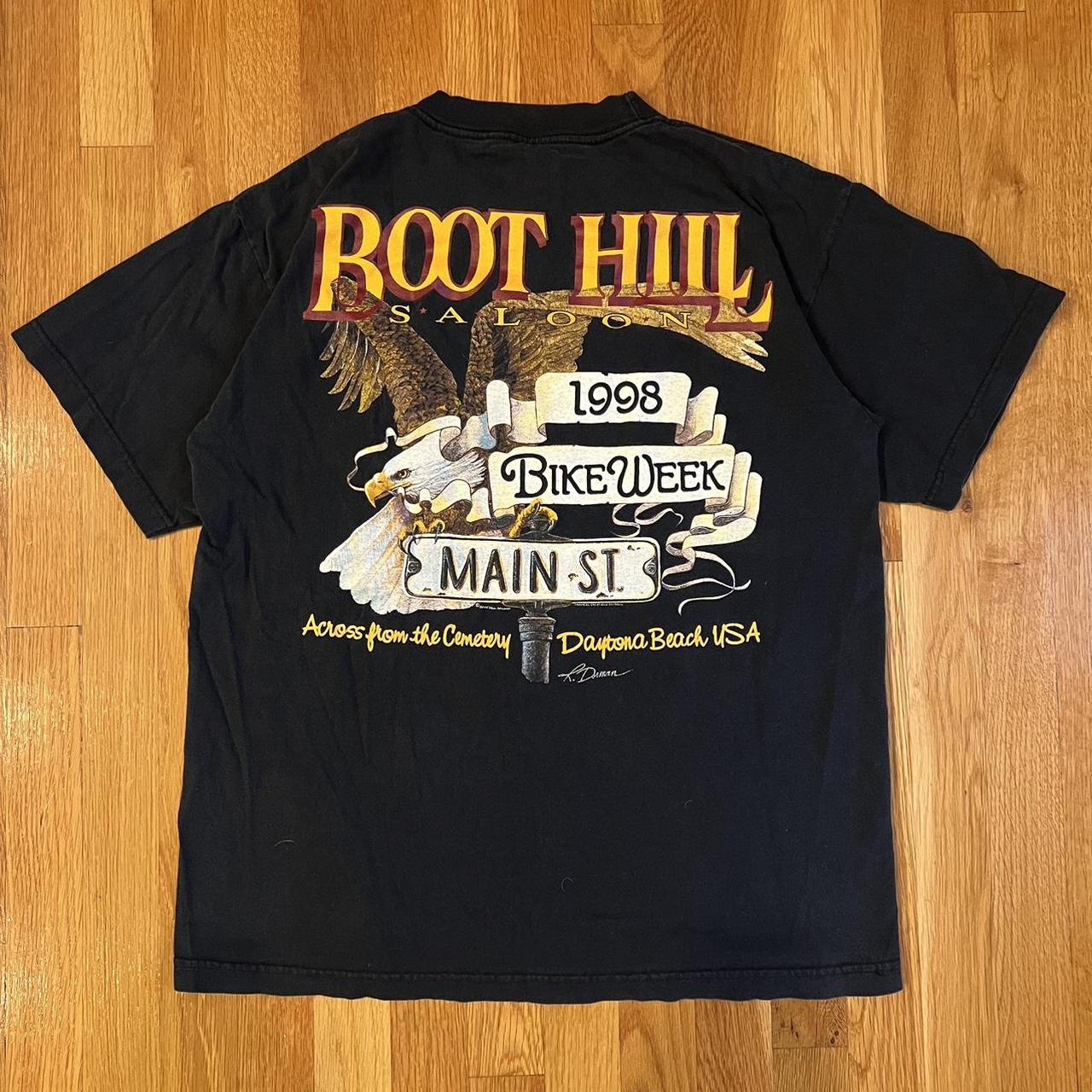 Vintage 1998 Boot Hill Saloon Bike Week Tshirt Size... - Depop