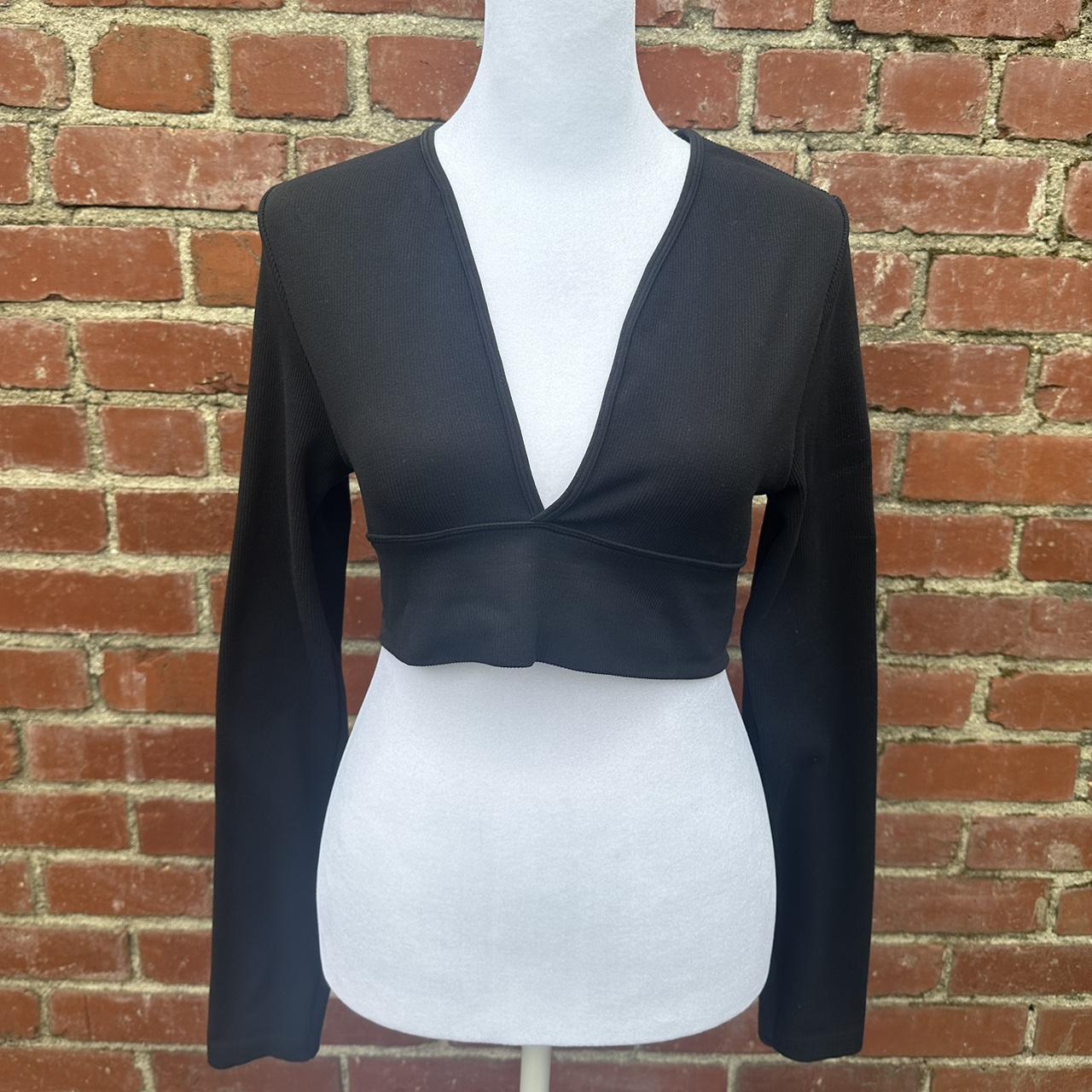 Deep V Neck Cropped Top Perfect For A Fun Night Depop