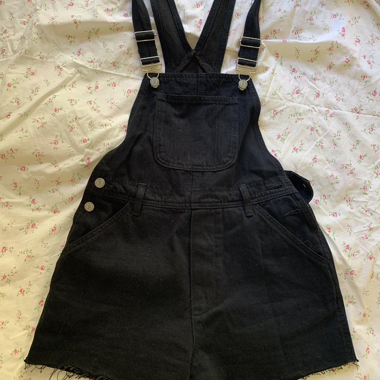 Black cut off overalls, never worn, bought second... - Depop
