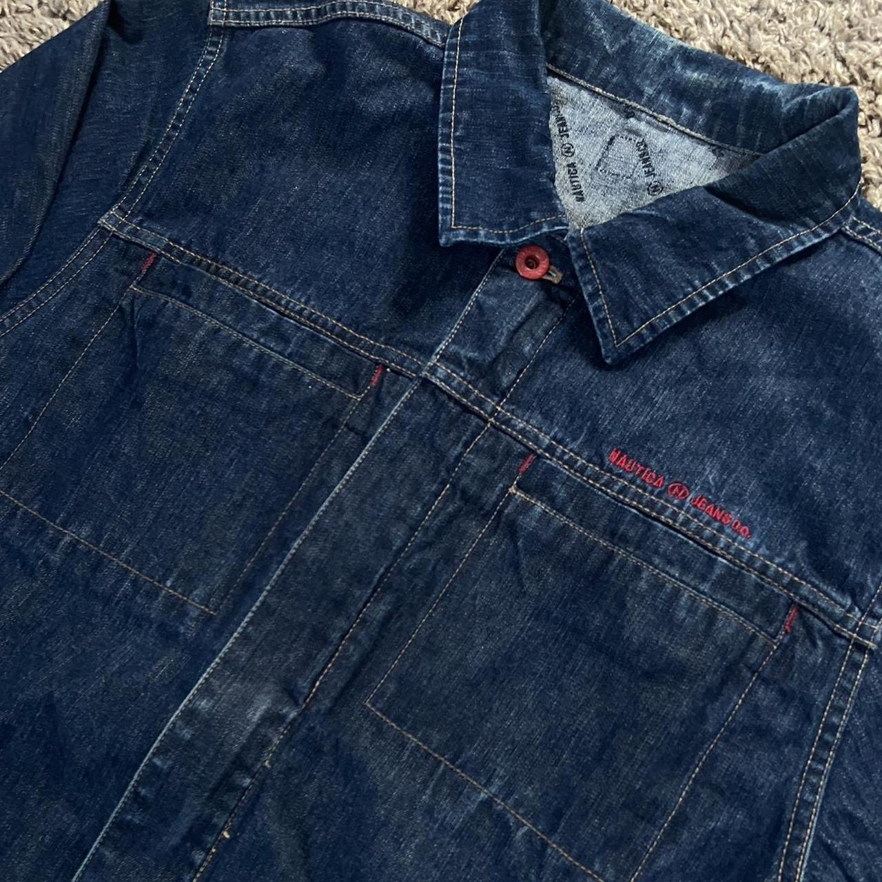 Unisex Nautica Denim Jacket (Defect on right sleeve)... - Depop