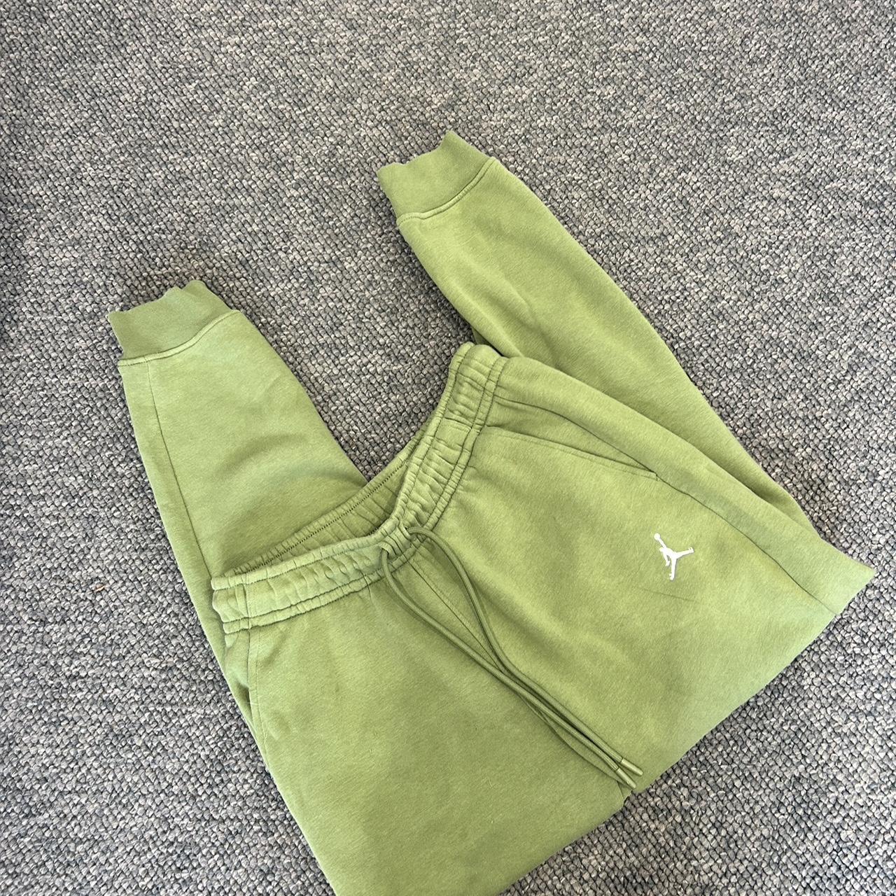 Air Jordan green trackies Super warm and hardly... - Depop