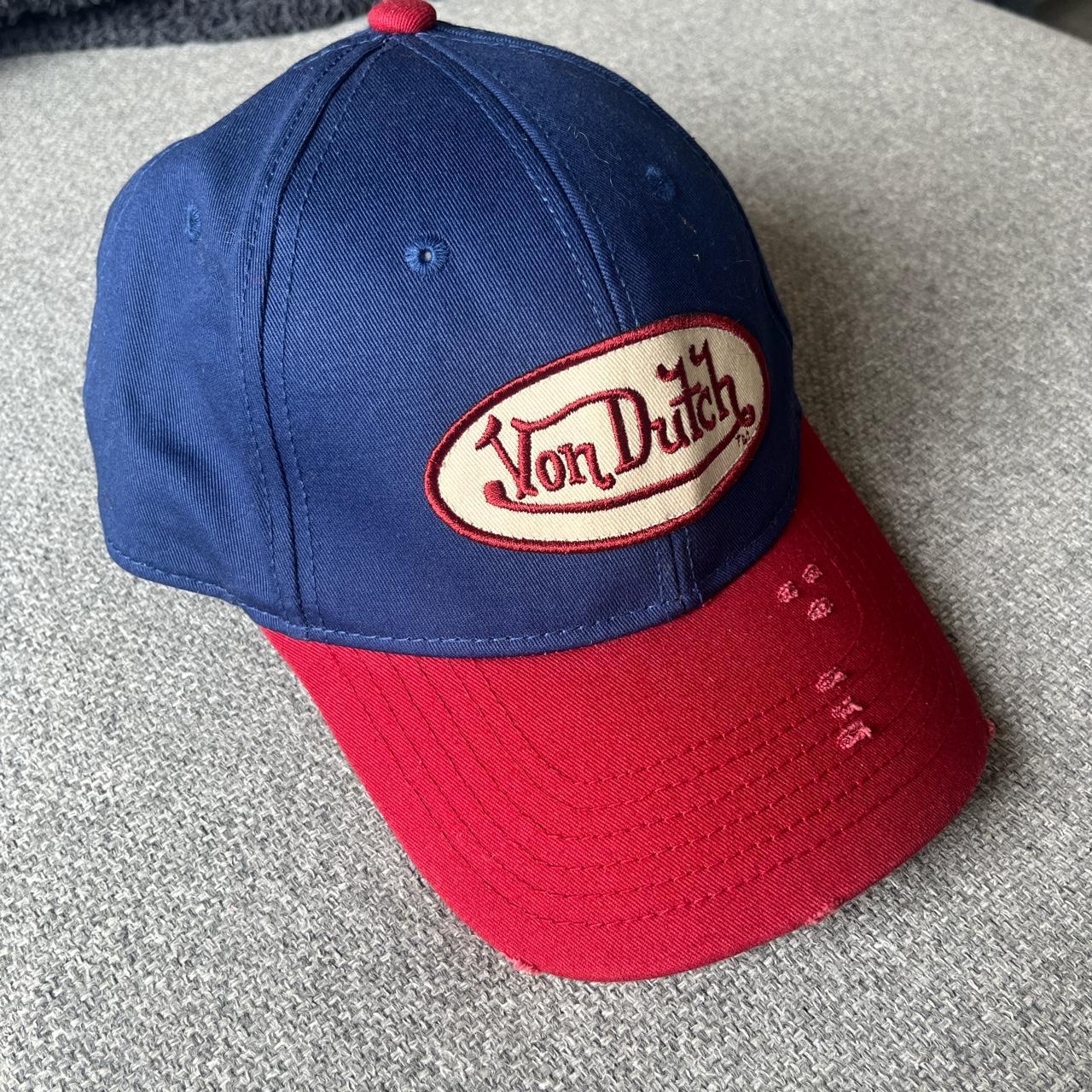 Von dutch cap in blue and red with white logo Only... - Depop